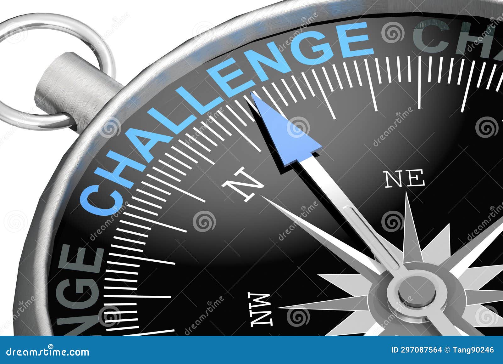 Challenge Word on Black Compass Stock Illustration - Illustration of ...