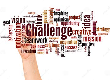 Challenge Word Cloud and Hand with Marker Concept Stock Illustration ...