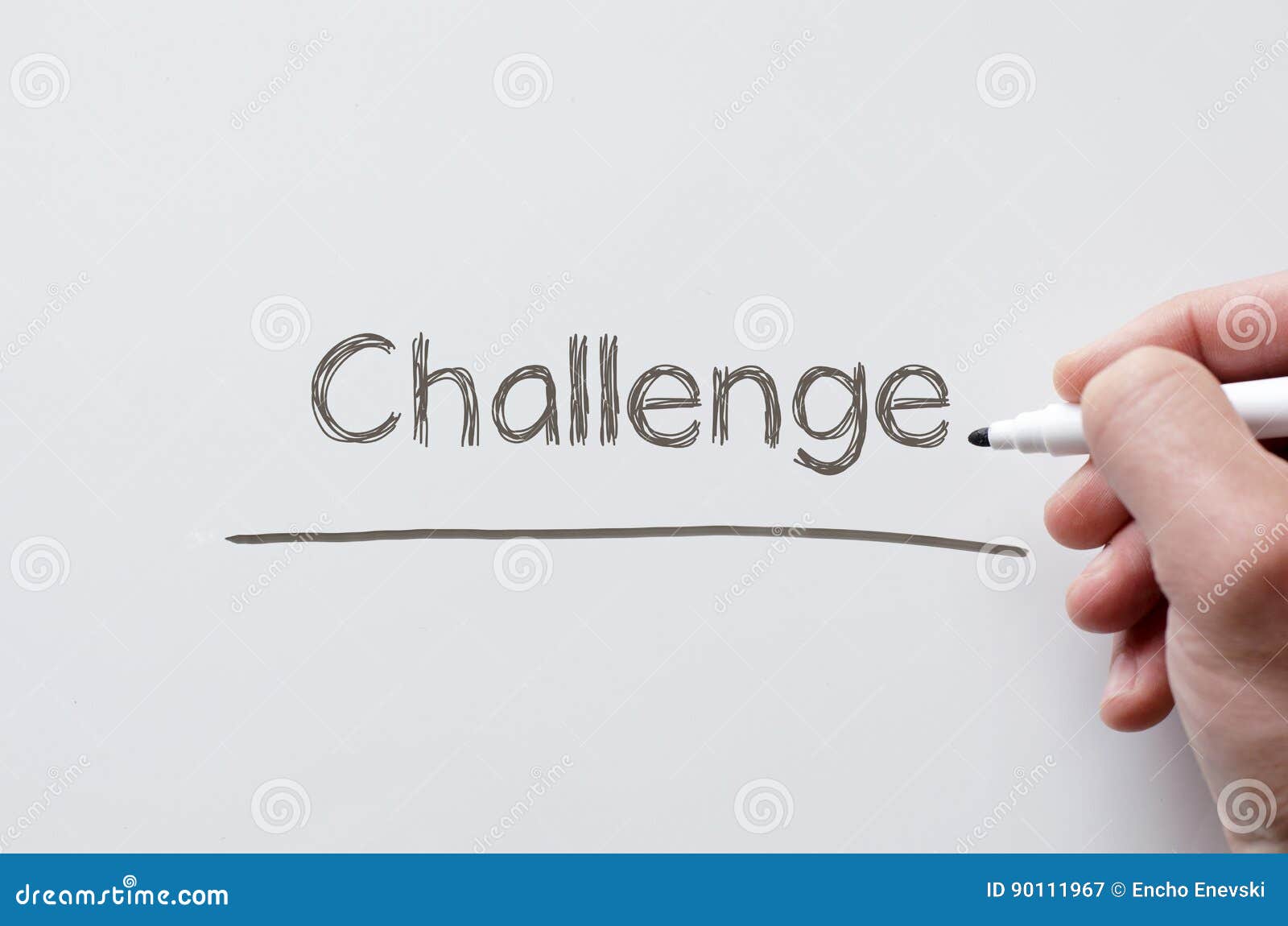 Challenge Written on Whiteboard Stock Image - Image of motivate ...