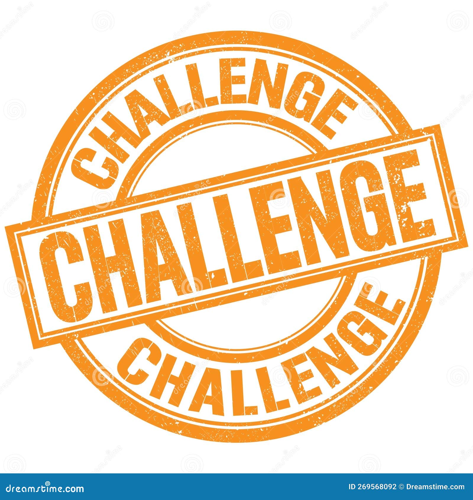 CHALLENGE Written Word on Orange Stamp Sign Stock Illustration ...