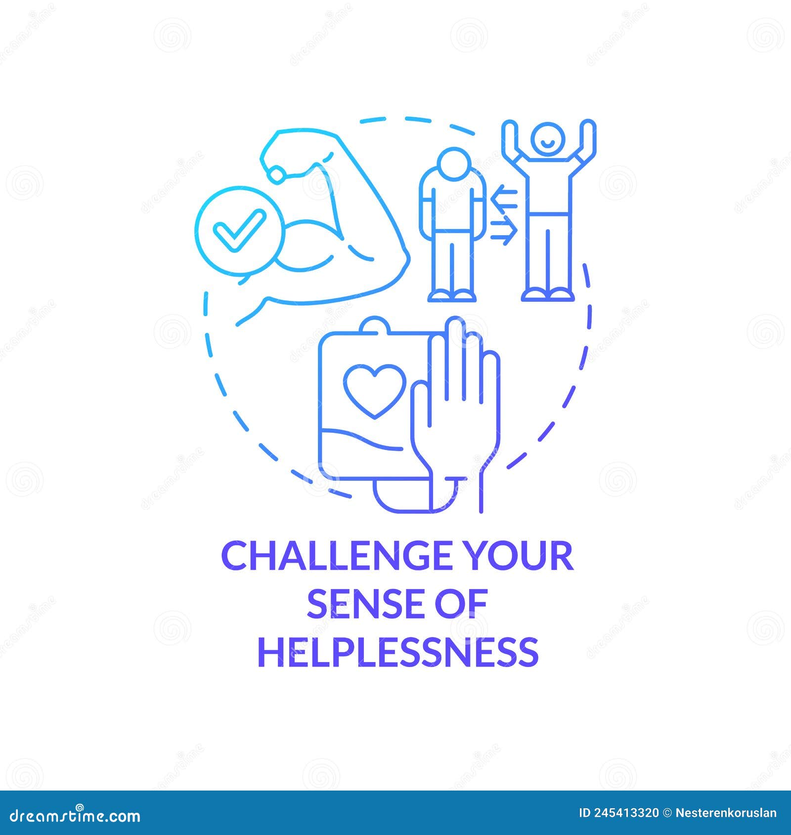 Challenge Your Sense of Helplessness Blue Gradient Concept Icon Stock ...
