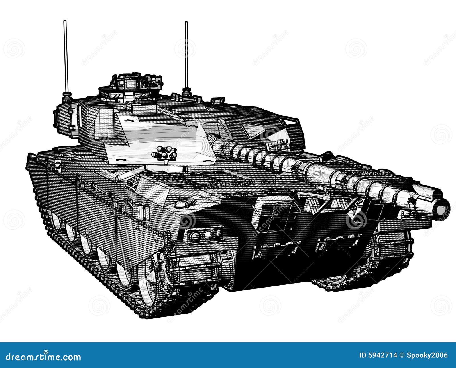 Challenger Main Battle Tank Stock Illustration - Illustration of ...