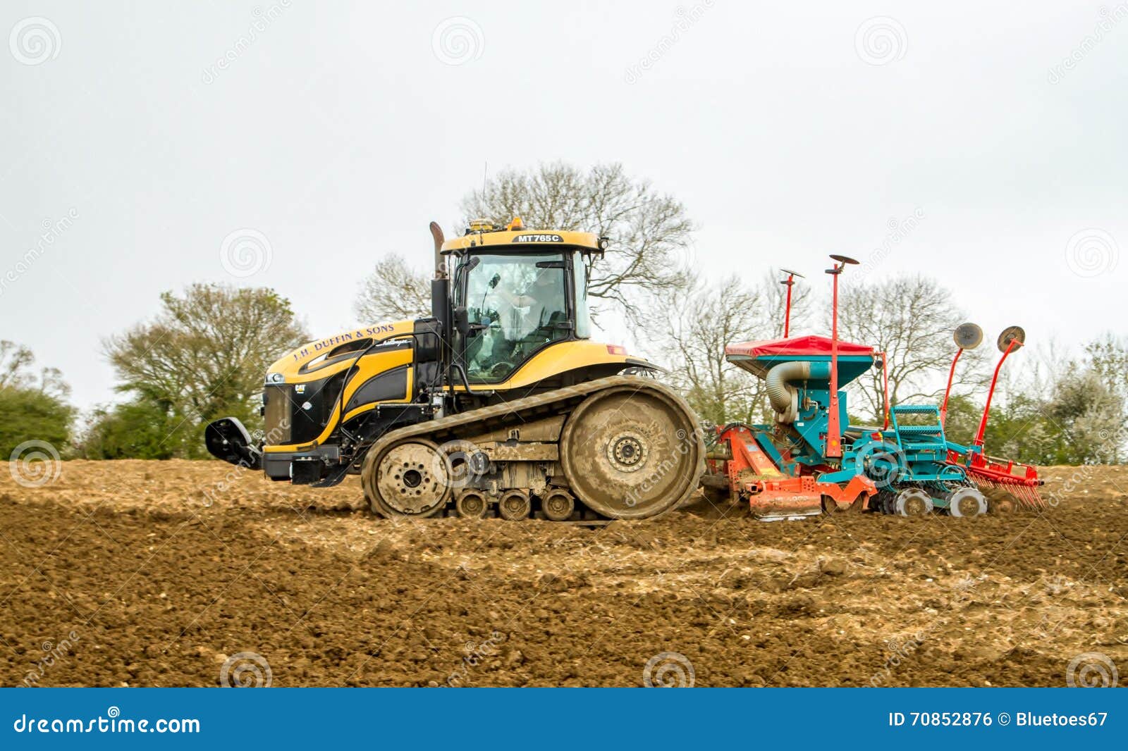 Challenger MT765C Tracked Tractor Drilling Seed in Field Editorial ...