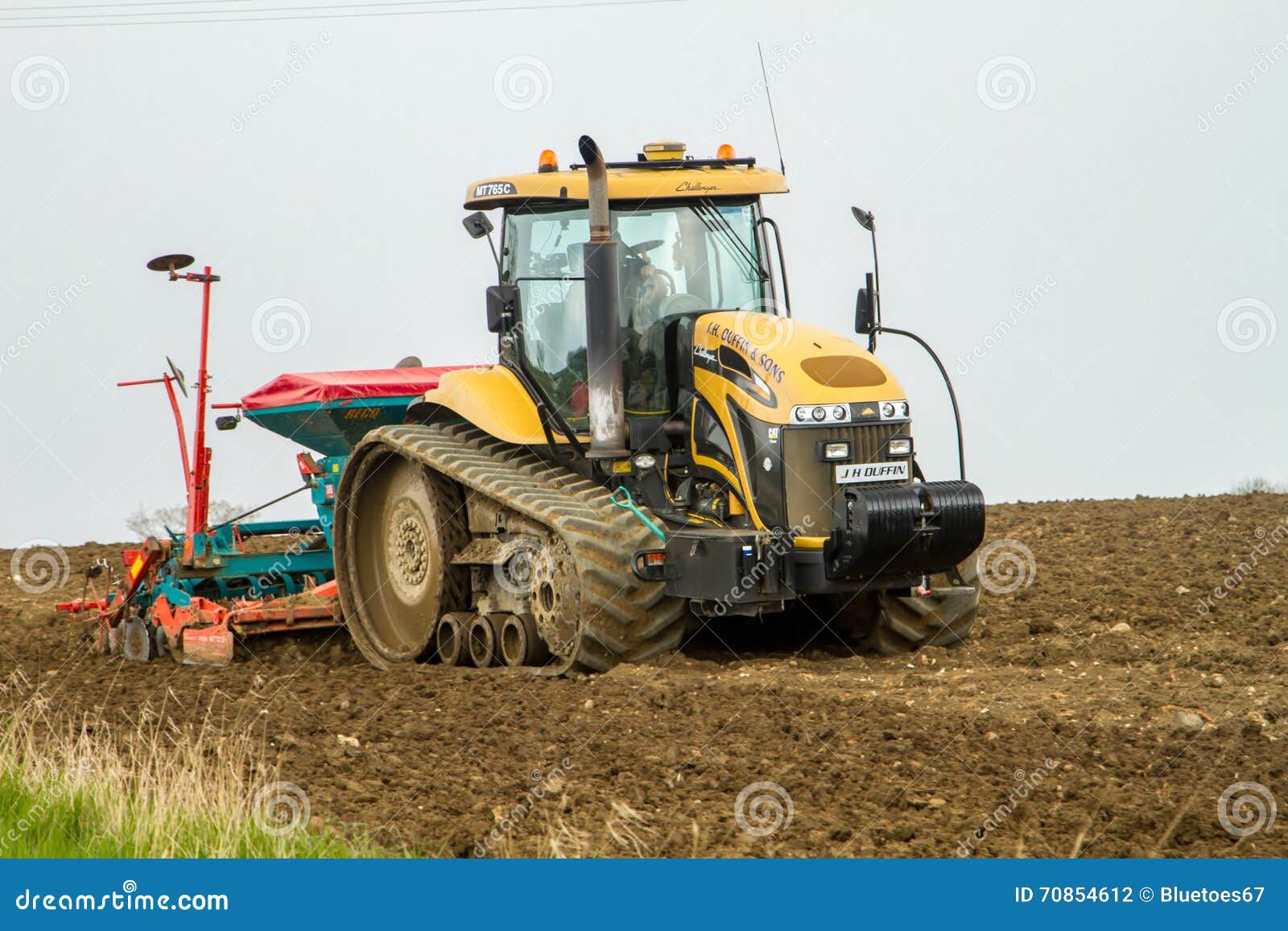 Challenger MT765C Tracked Tractor Drilling Seed in Field Editorial ...