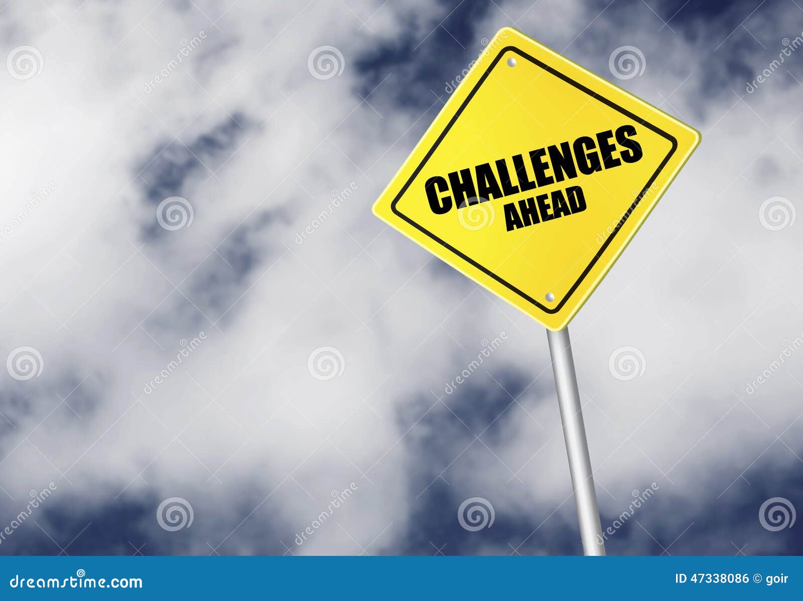 Challenges ahead sign stock photo. Image of negative - 47338086
