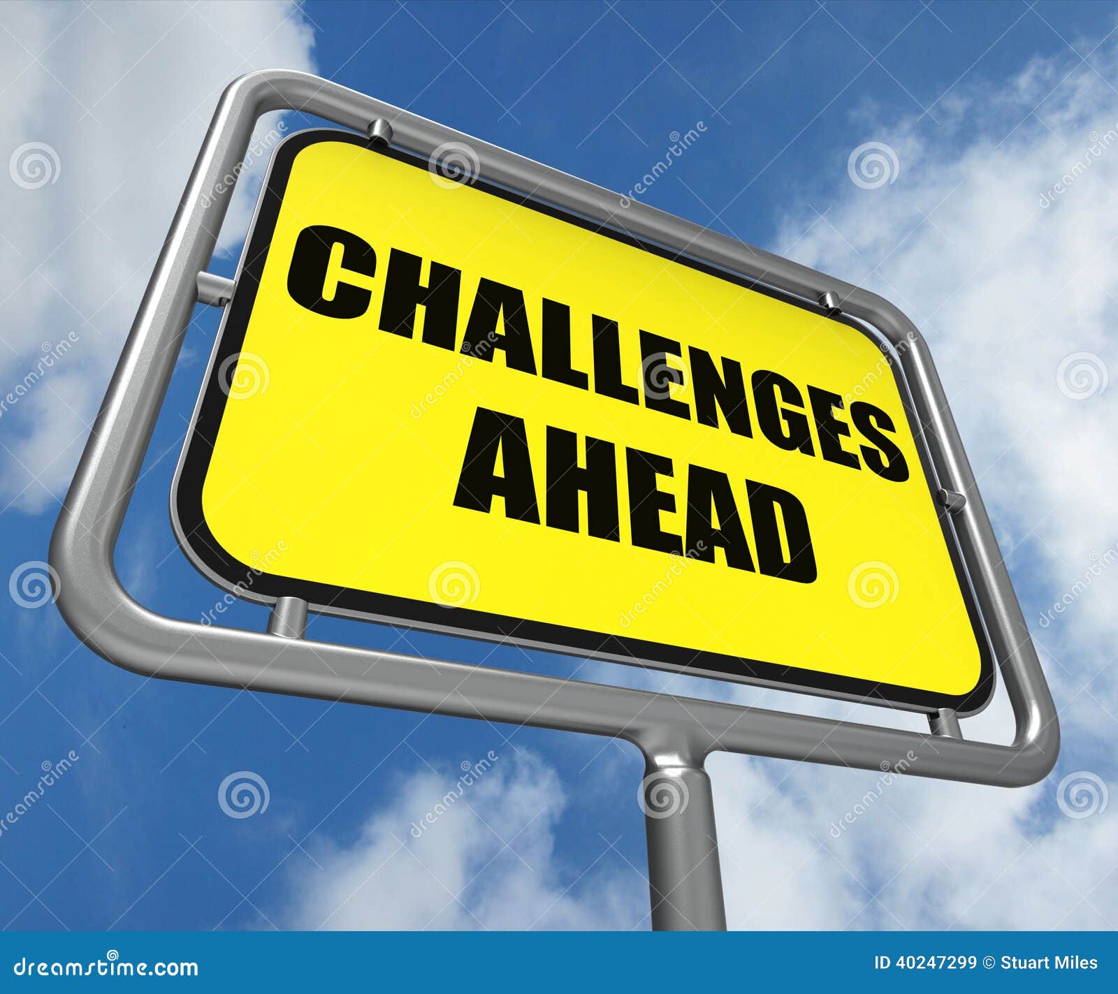 Challenges Ahead Sign Shows To Overcome a Stock Illustration ... Challenges Ahead Sign Shows To Overcome a Stock Illustration ...
