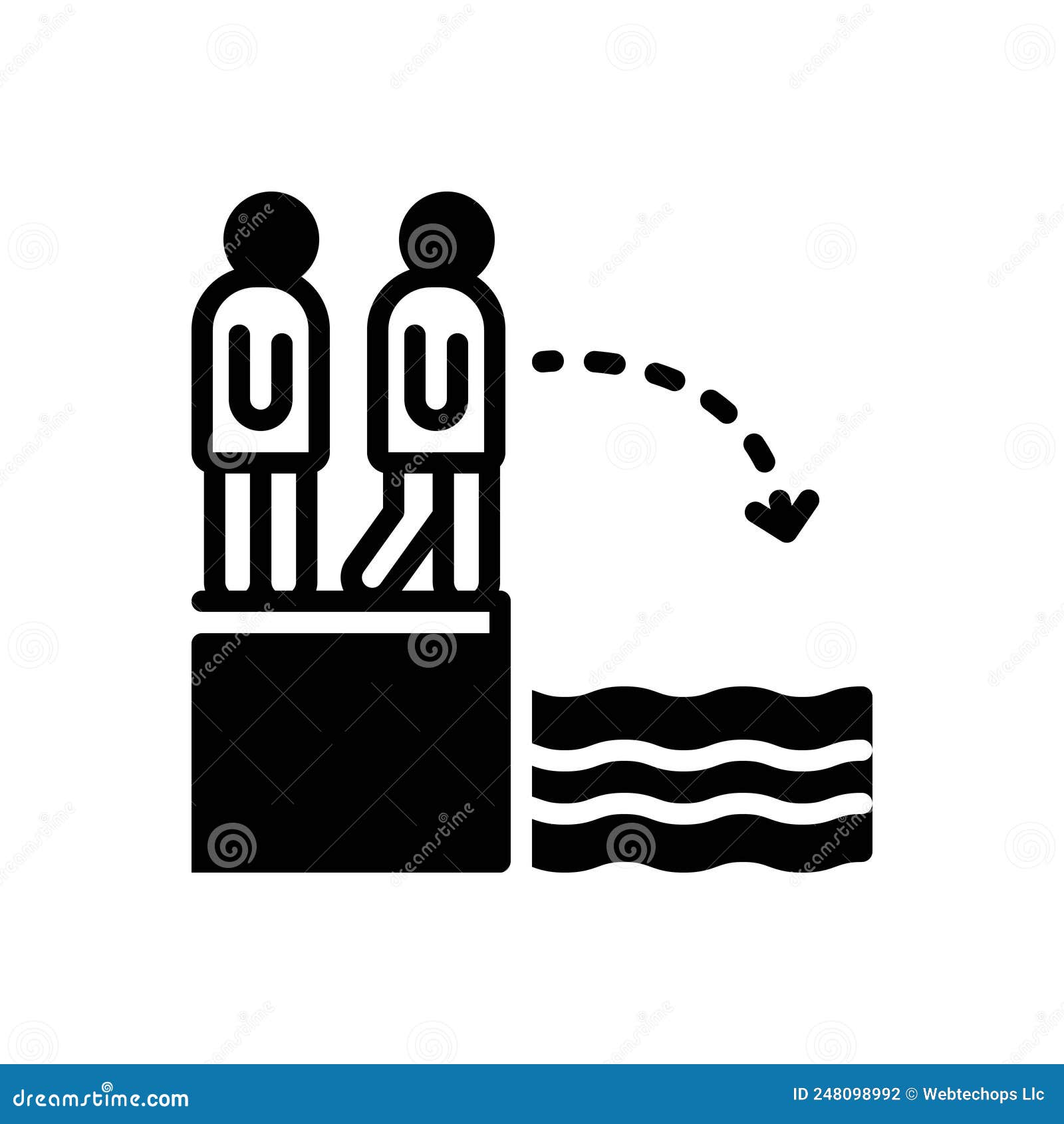 Black Solid Icon for Challenges, Dare and Face Stock Illustration ...