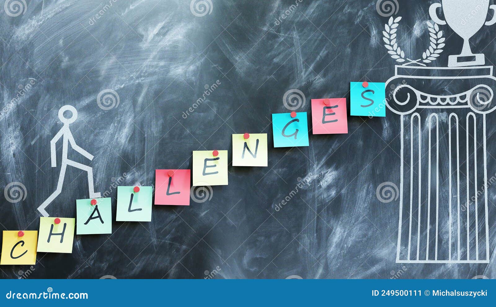 Challenges Make Steps To Success Stock Illustration - Illustration of ...