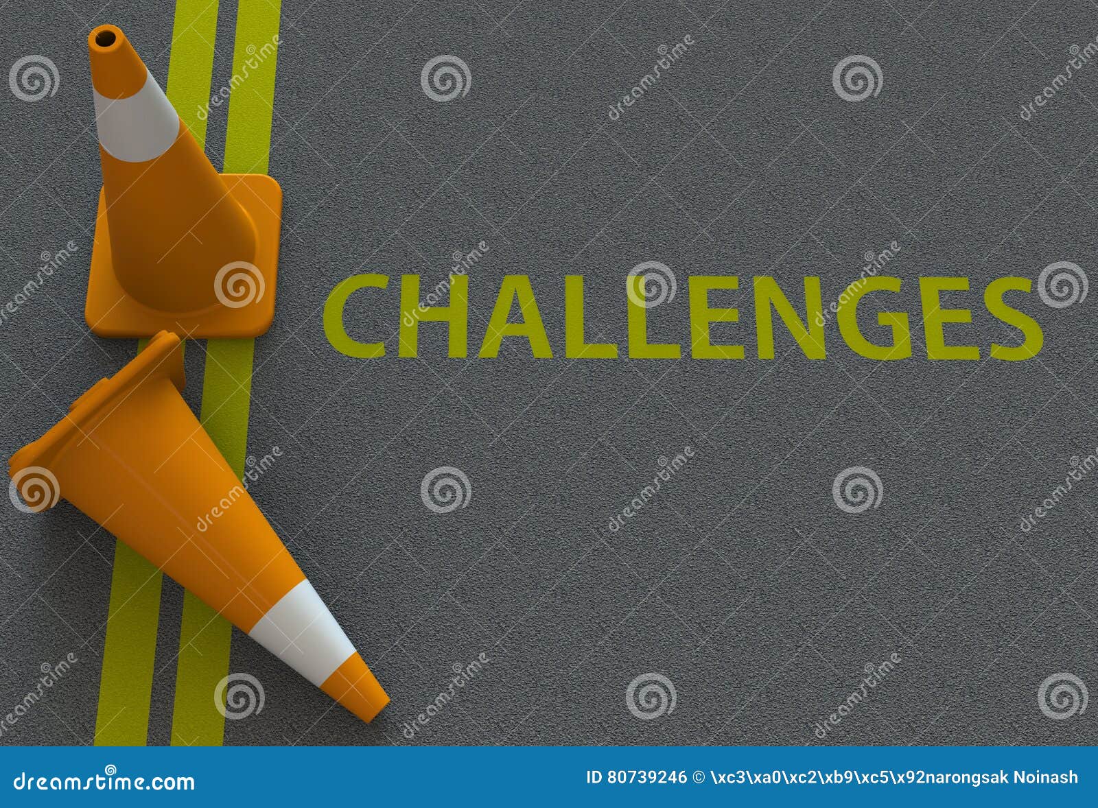 Challenges, Message on the Road Stock Illustration - Illustration of ...