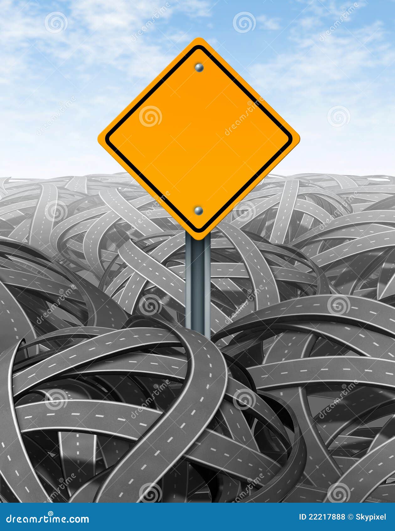 Challenges Symbol with Blank Road Sign Stock Illustration ...