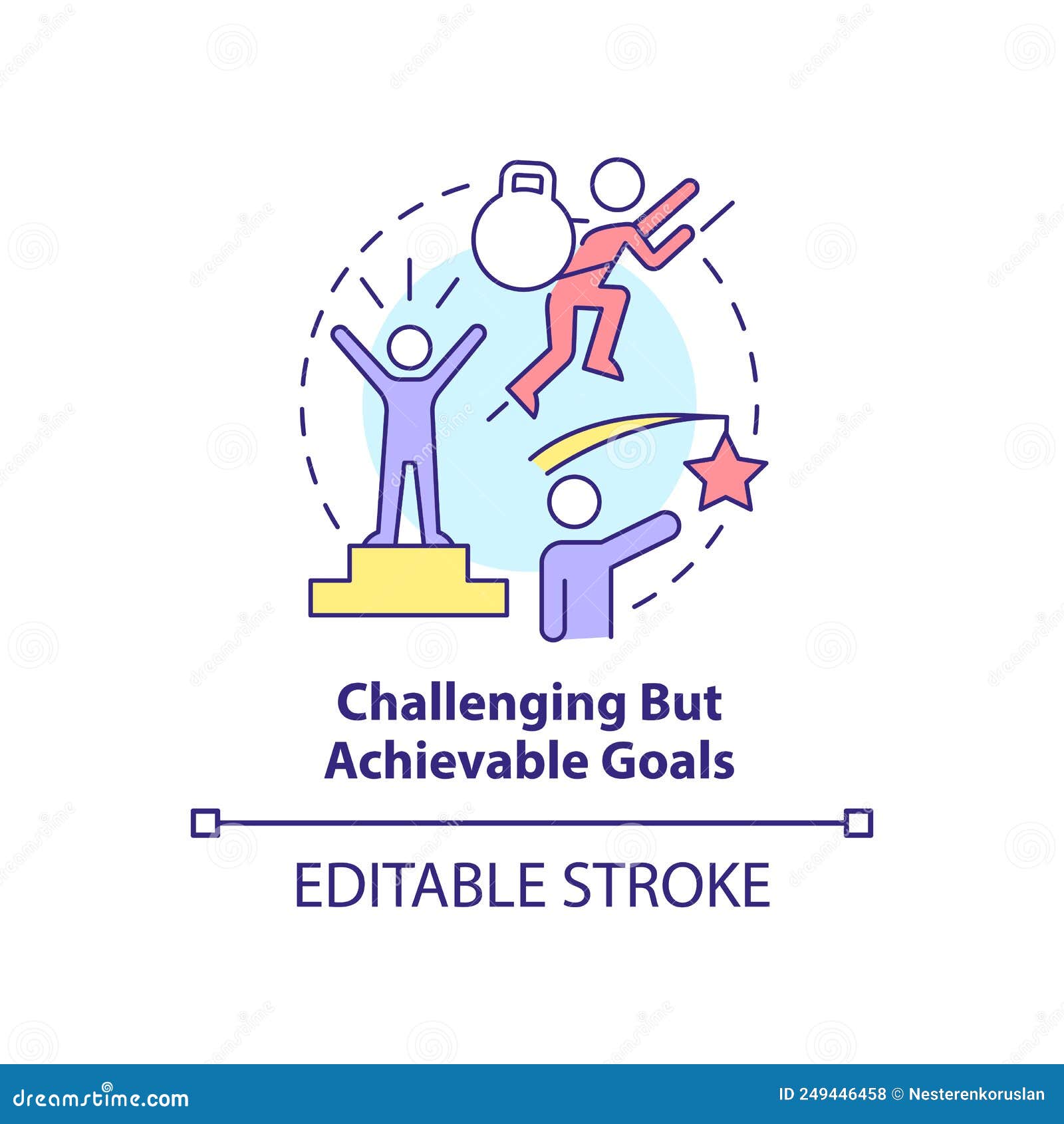 Challenging but Achievable Goals Concept Icon Stock Illustration ...