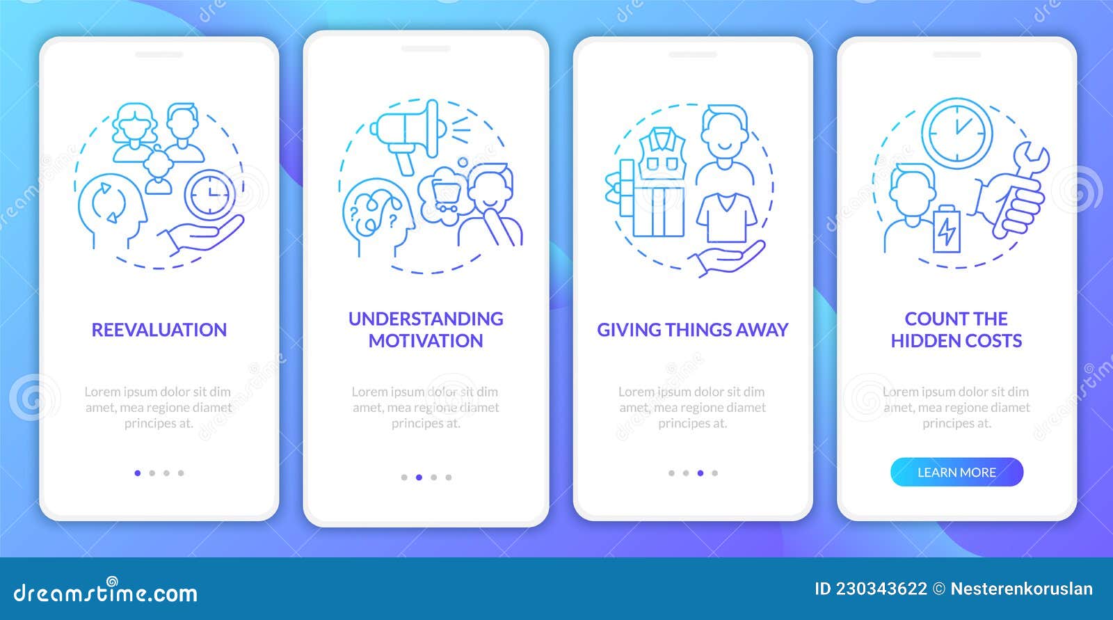 Challenging Consumerism Gradient Blue Onboarding Mobile App Page Screen ... Challenging Consumerism Gradient Blue Onboarding Mobile App Page Screen ...