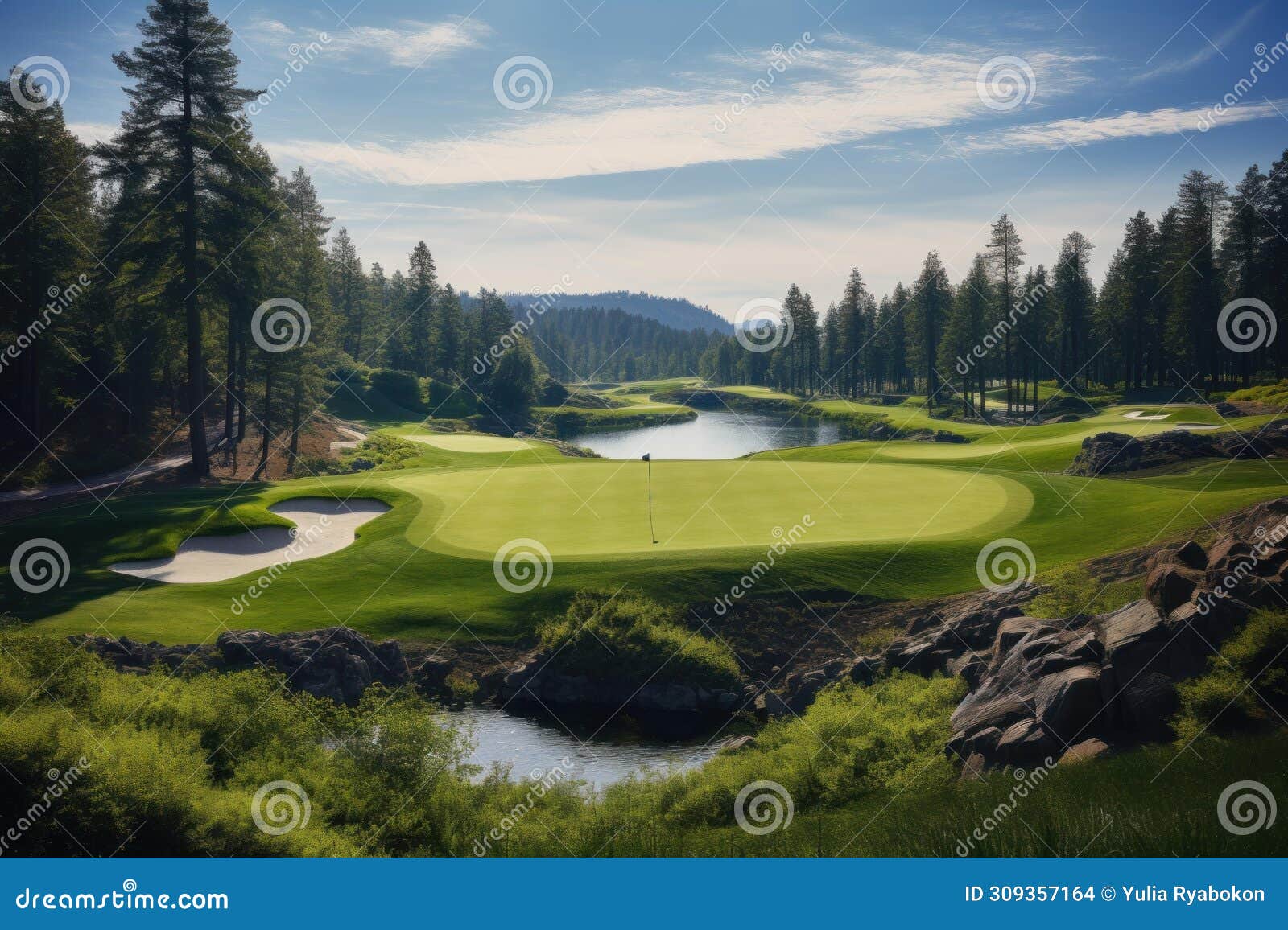 Challenging Golf Course. Generate Ai Stock Illustration - Illustration ...
