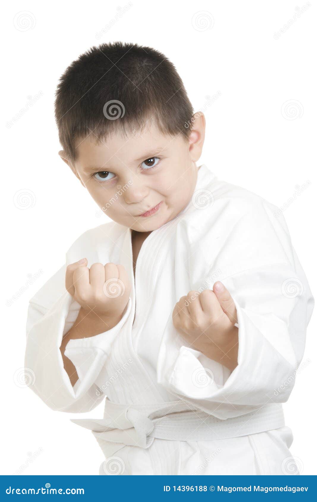 Challenging Little Karate Kid Stock Photo - Image of person, defiance ...
