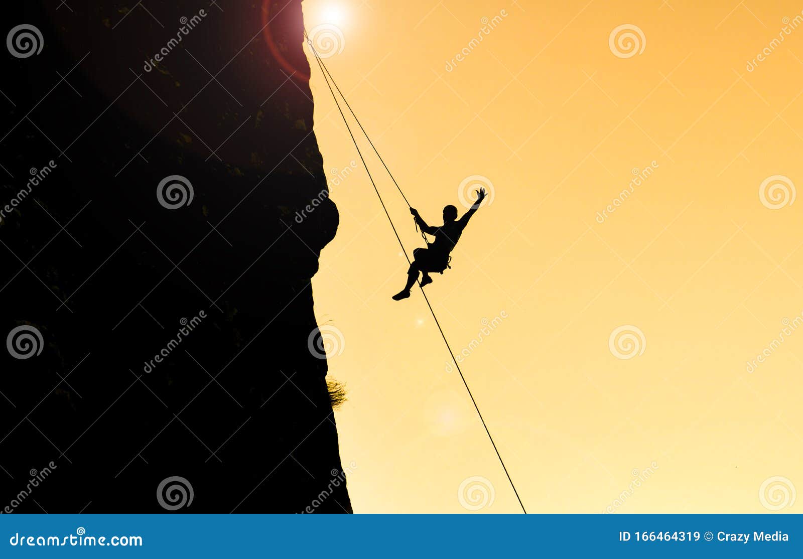 Challenging Rock Climb Success and Unusual Human Stock Image - Image of ...