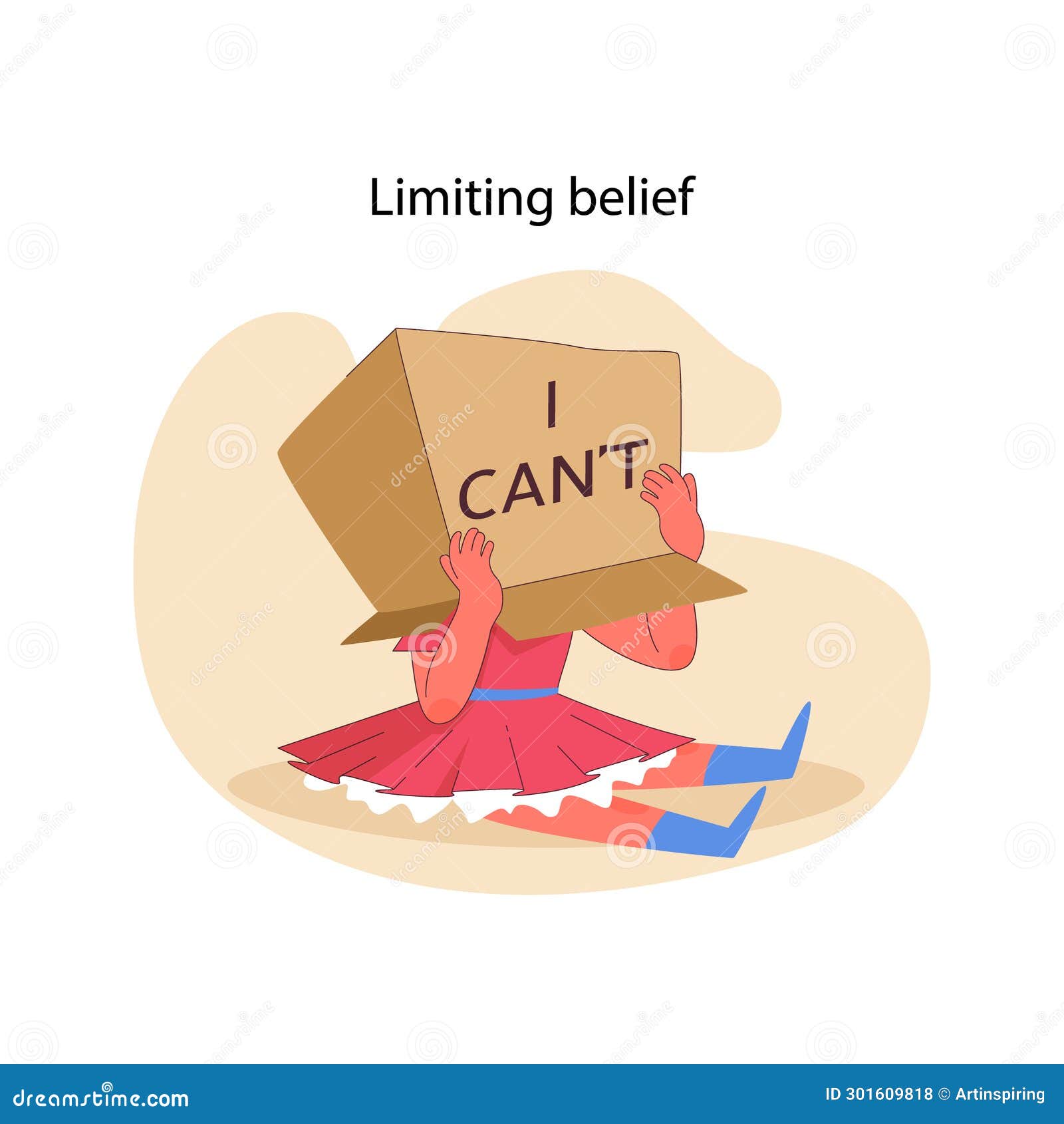Challenging Self-limiting Beliefs Concept. Flat Vector Illustration ...