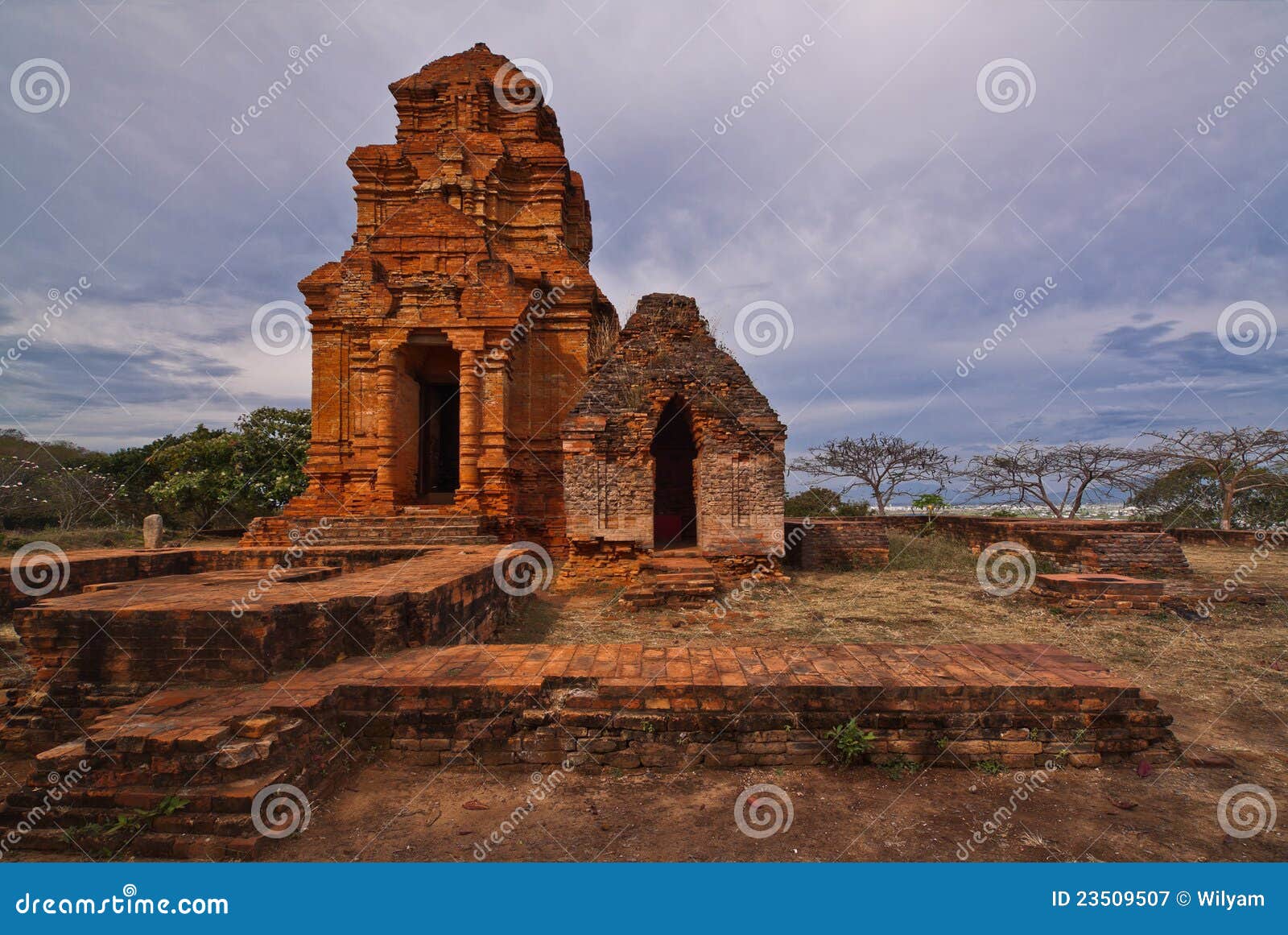 Cham Towers Poshanu in Vietnam Stock Image - Image of spiritual ...