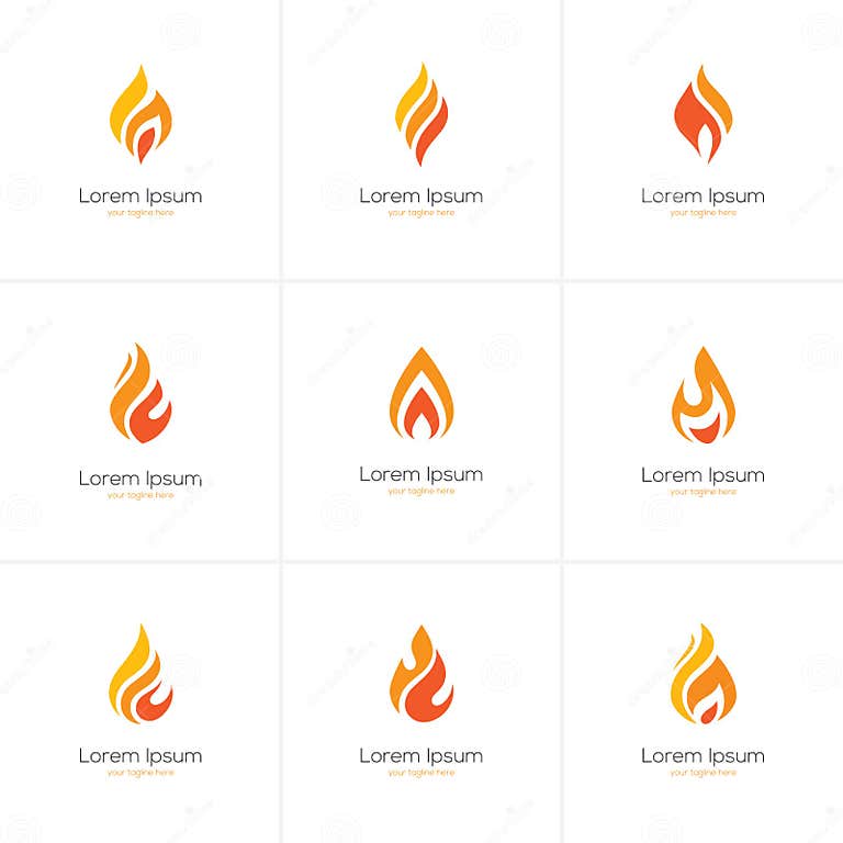 Chama Logo Set ilustração do vetor. Ilustração de jogo - 95732573