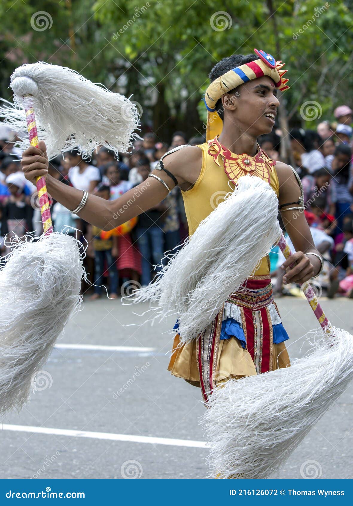 A Chamara Dancer Performs during the Day Perahera. Editorial ...