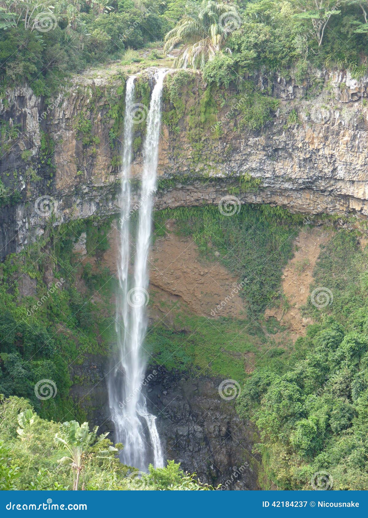 Chamarel Falls stock image. Image of mountain, africa - 42184237
