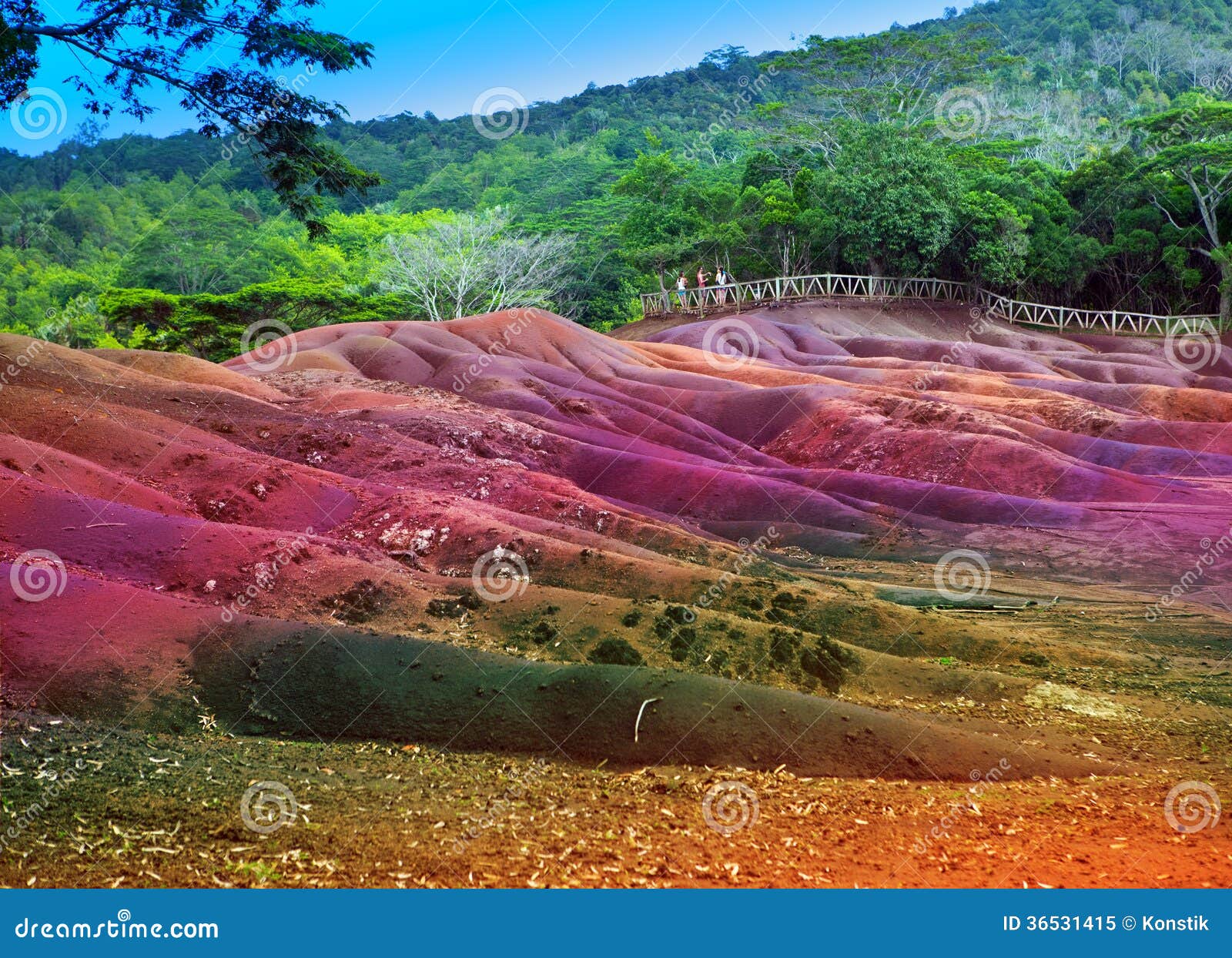 Chamarel- Seven Color Lands.Main Sight of Mauritius Stock Image - Image ...