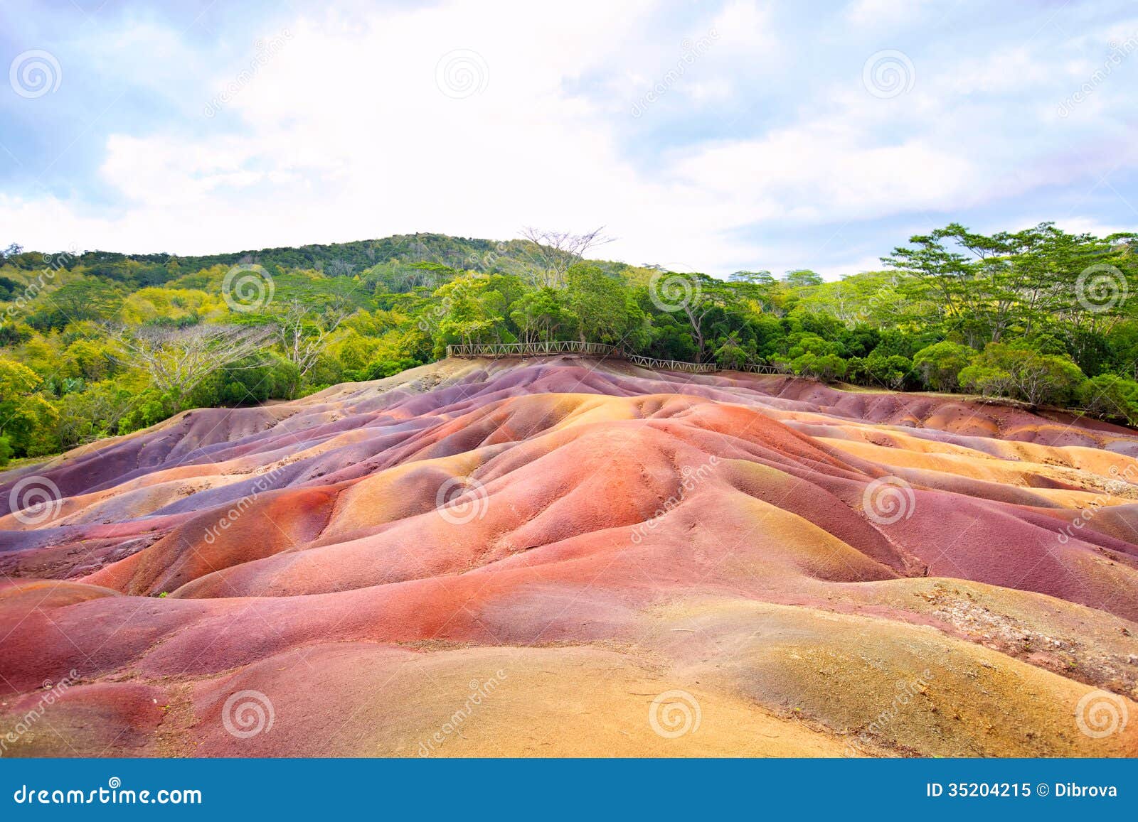 Chamarel Seven Coloured Earths Stock Image - Image of green, phenomenon ...