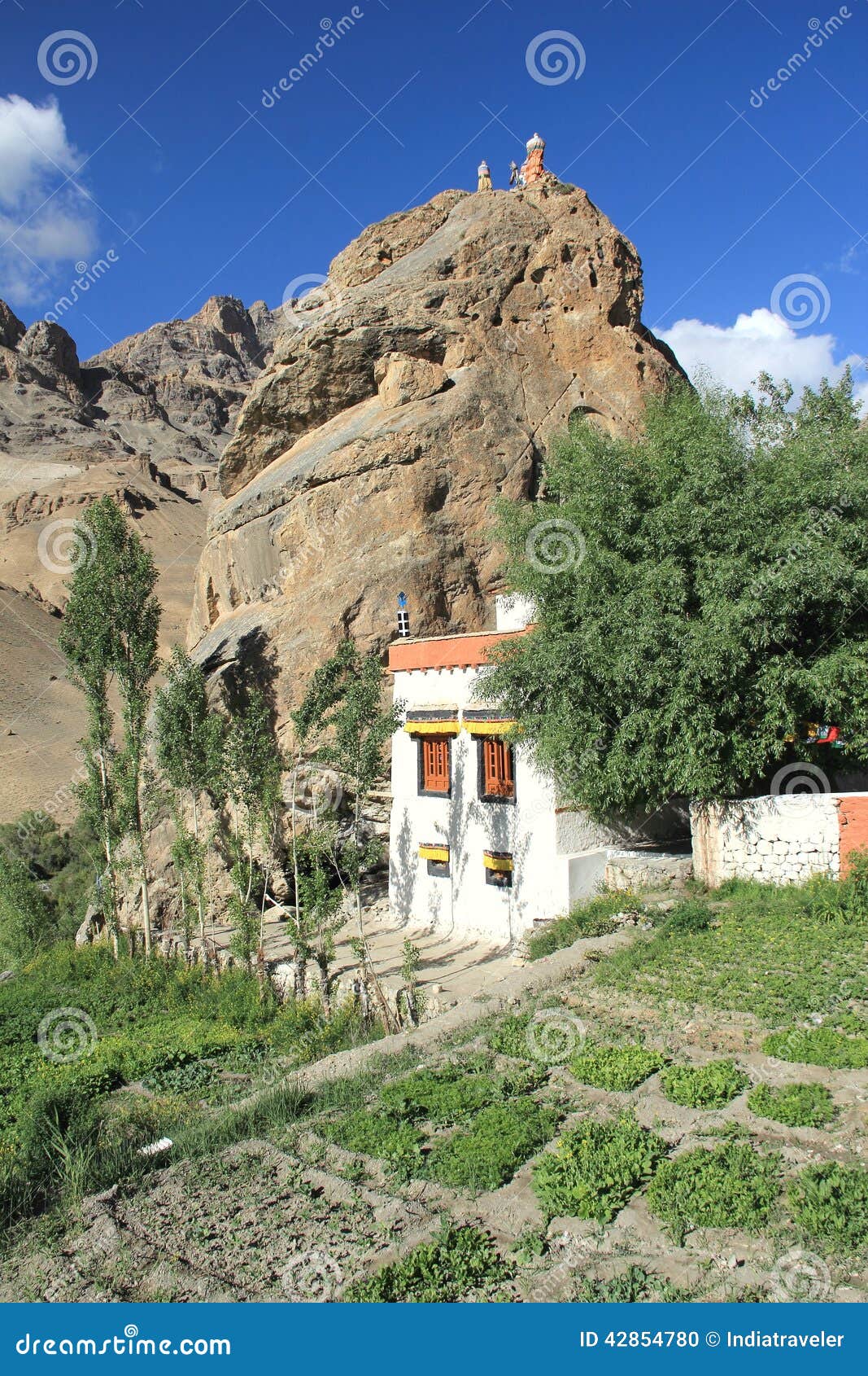 Chamba Monastery in Mulbekh. Stock Photo - Image of gompa, meditation ...
