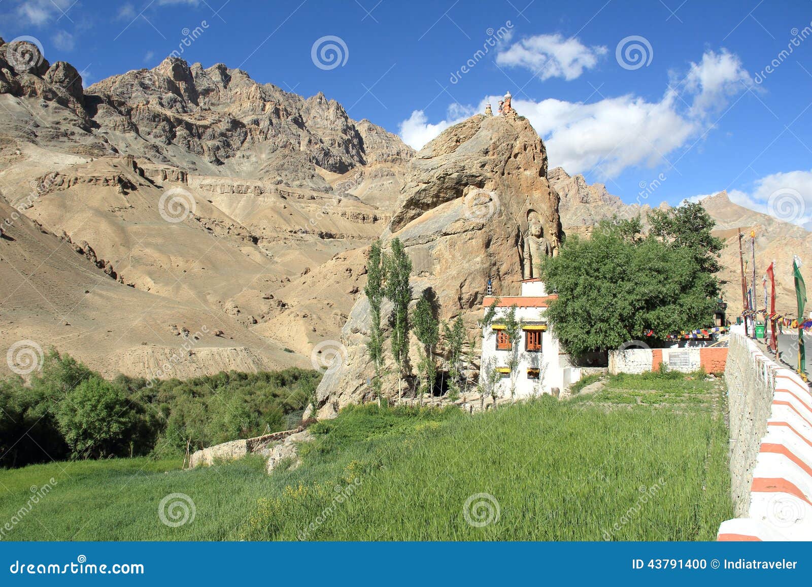 Chamba Monastery in Mulbekh. Stock Photo - Image of praying, mountain ...