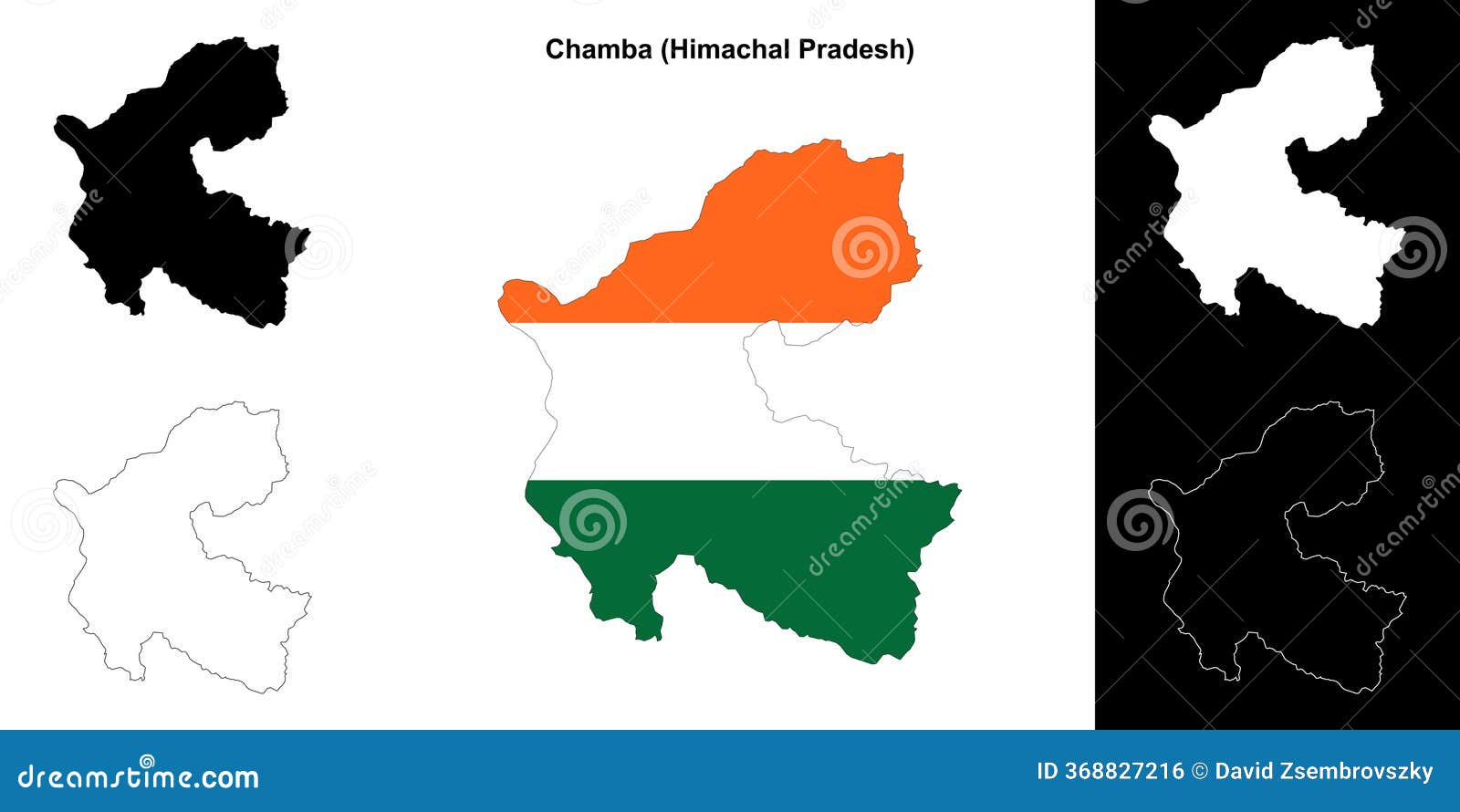 Chamba District Himachal Pradesh State, Republic Of India Map Vector ...