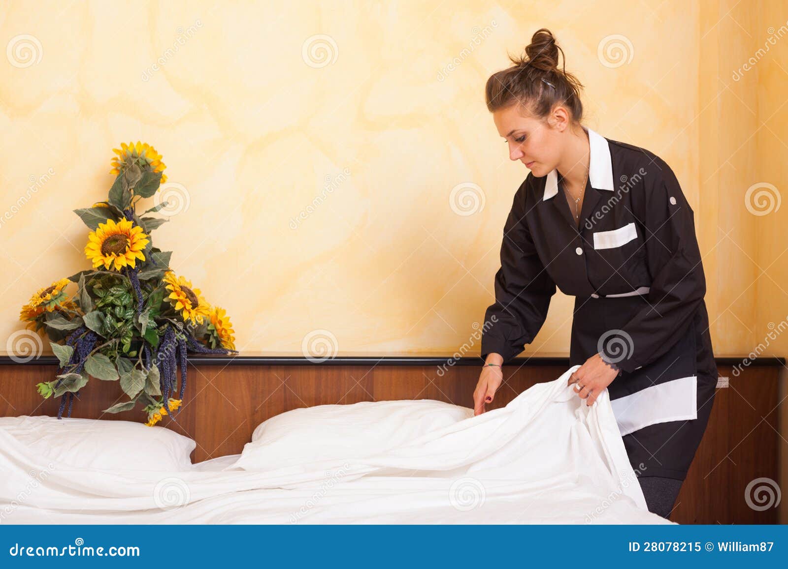 Chamber Maid at Work stock image. Image of domestic, housemaid - 28078215