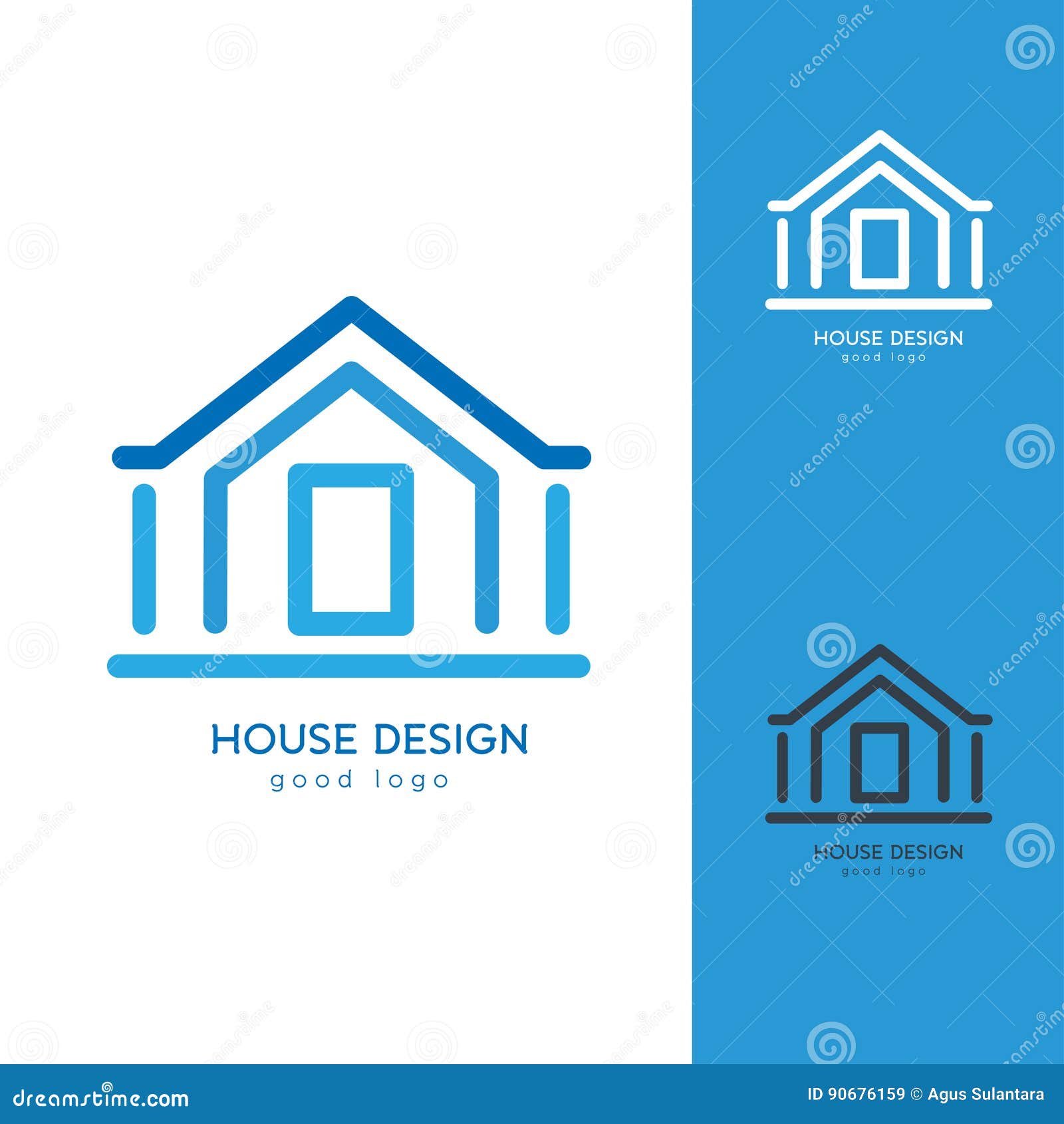 Chambre Moderne Logo Design Template Flat Simple Illustration de ...