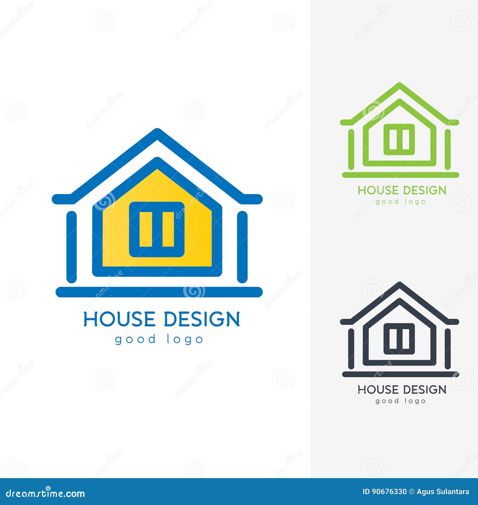 Chambre Moderne Logo Design Template Flat Simple Illustration Stock ...