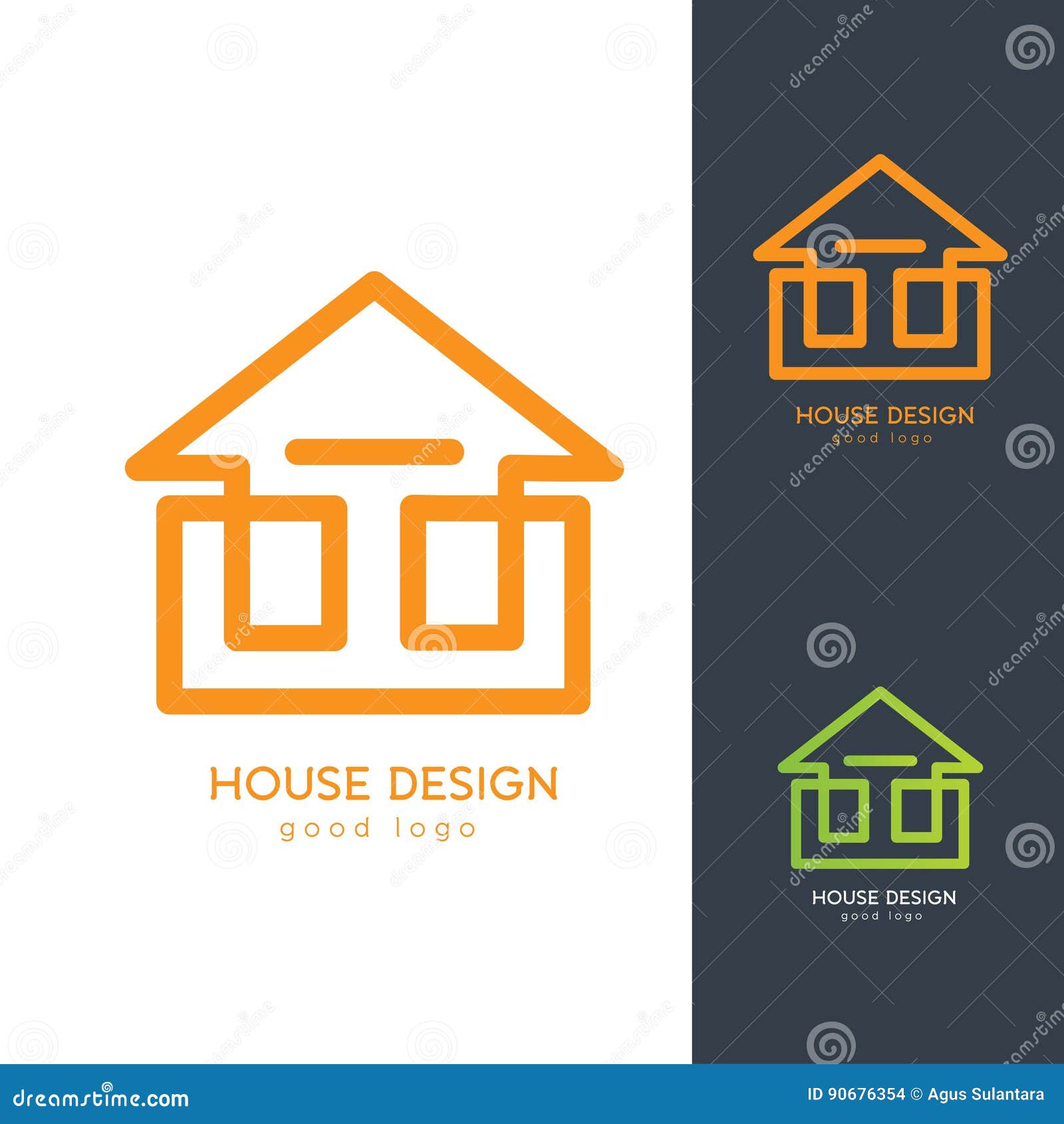 Chambre Moderne Logo Design Template Flat Simple Illustration Stock ...