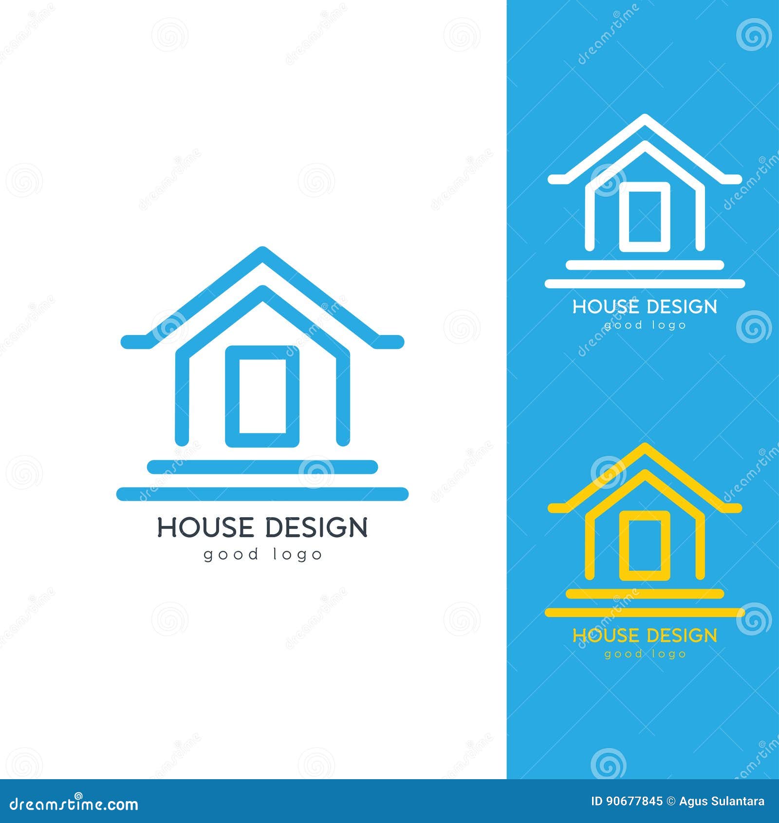 Chambre Moderne Logo Design Template Flat Simple Illustration Stock ...