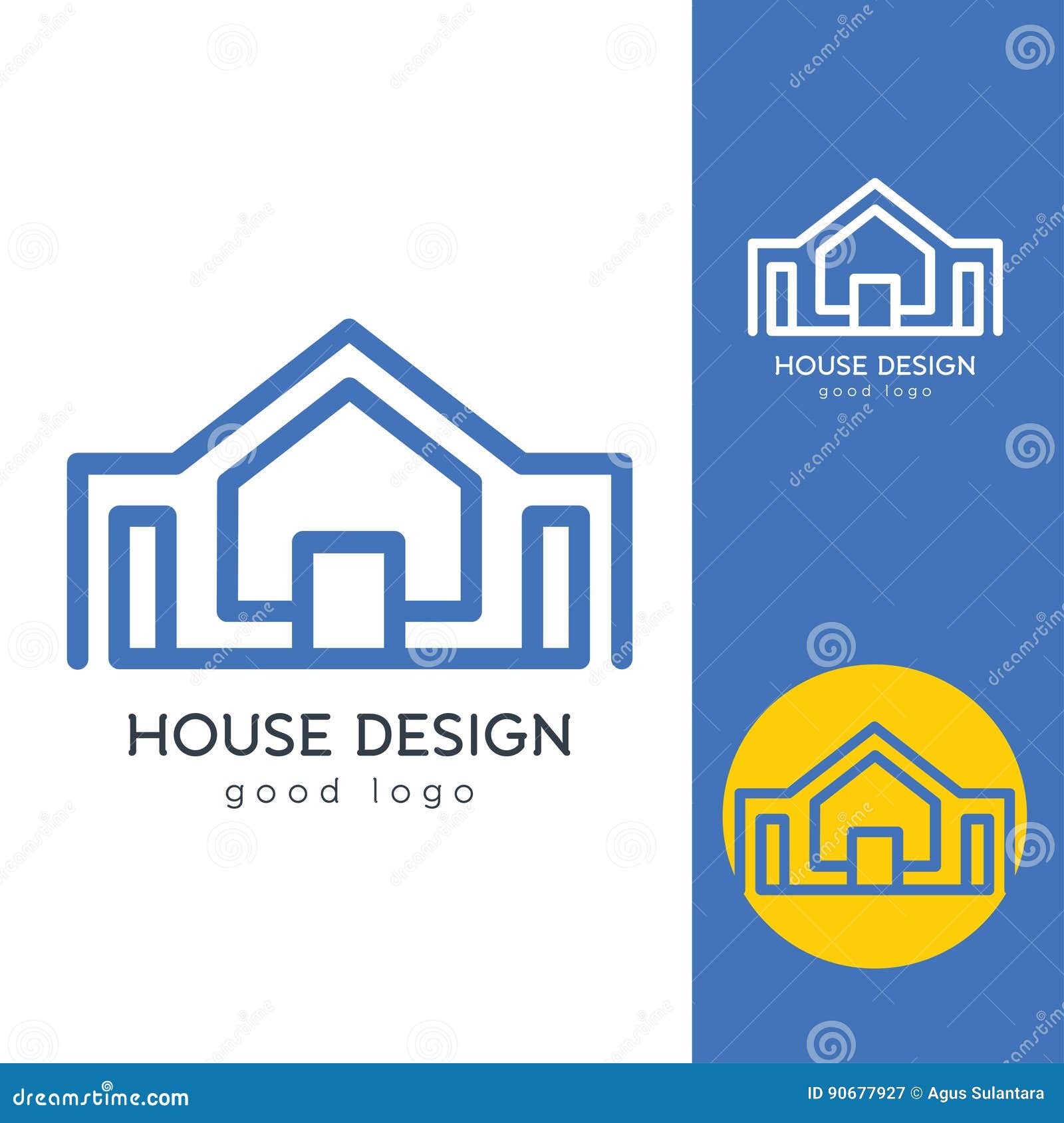 Chambre Moderne Logo Design Template Flat Simple Illustration Stock ...