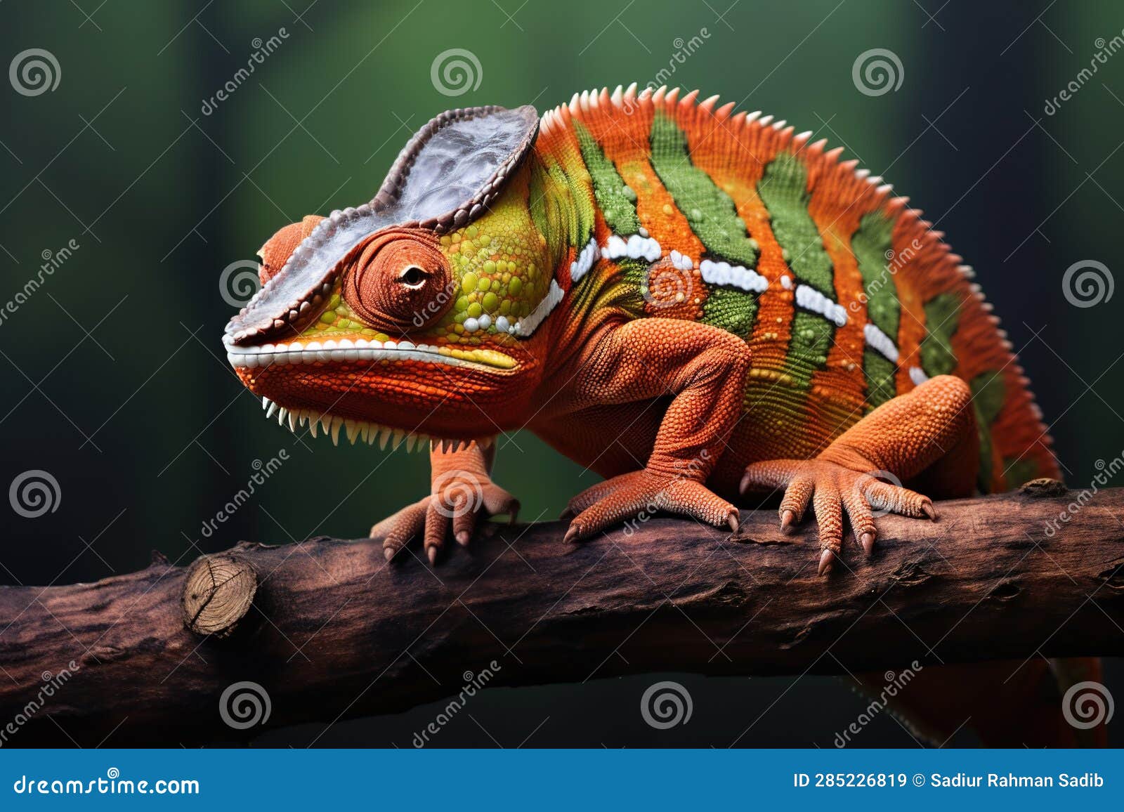 Chameleon On A Branch. Veiled Chameleon Sitting On A Branch. Stock ...