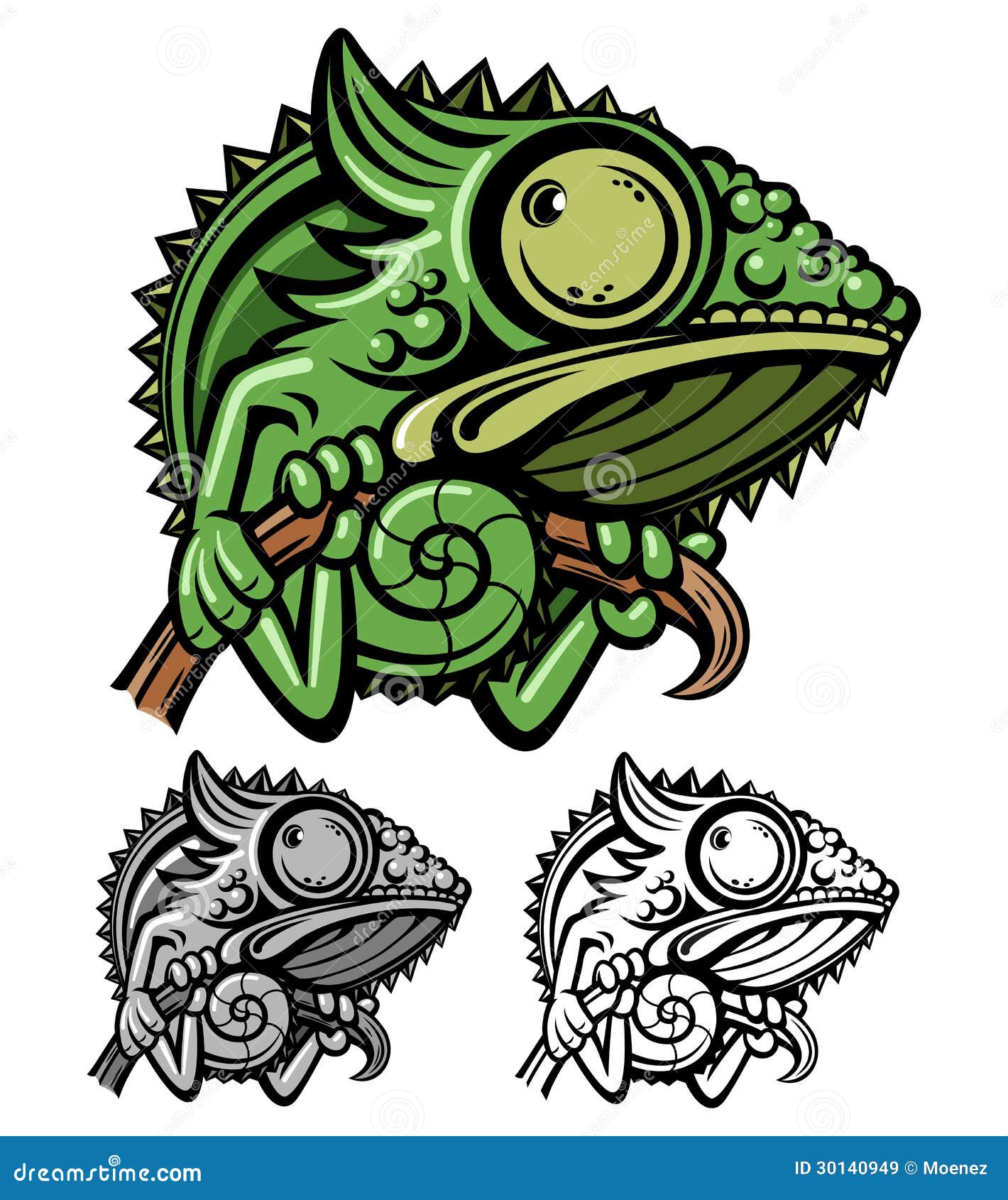 Chameleon Cartoon Vector Illustration | CartoonDealer.com #33236052