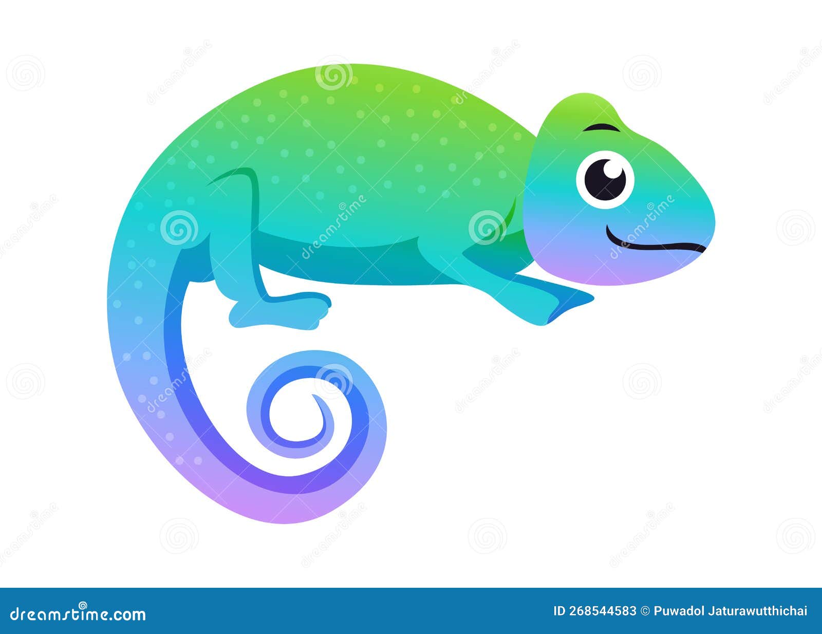 Chameleon . Cute Isolated Cartoon Vector | CartoonDealer.com #268544583