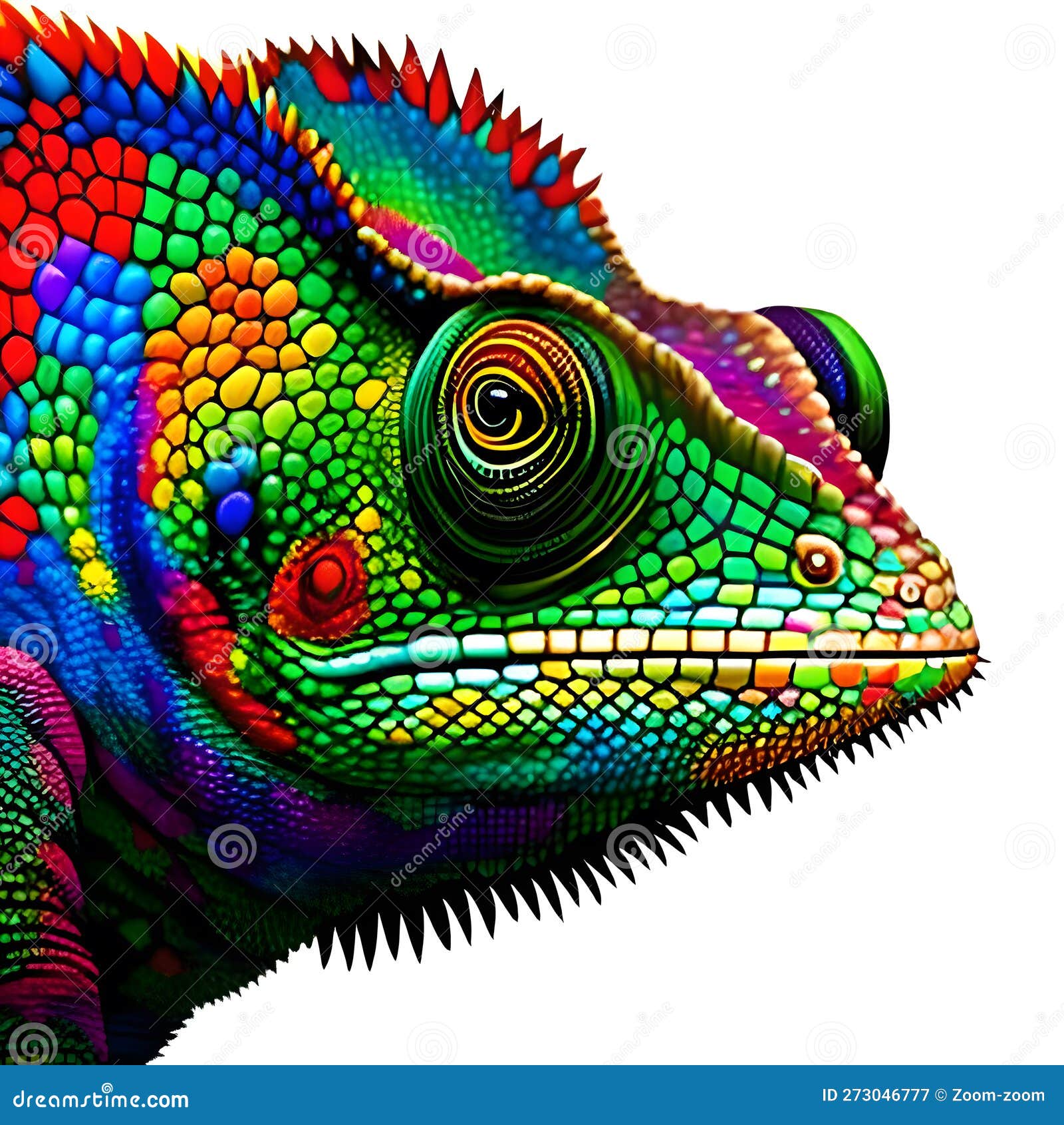 Chameleon of Different Colors Stock Illustration - Illustration of ...
