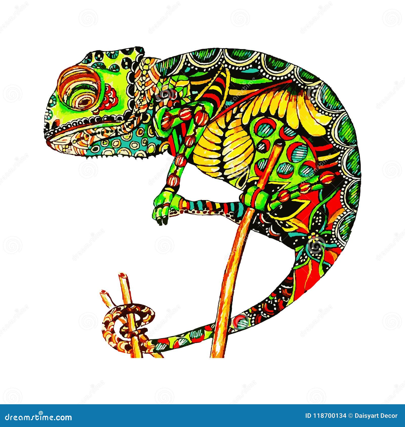 Colored Zentangle Chameleon. Doodle Exotic Wild Animal. Abstract ... Colored Zentangle Chameleon. Doodle Exotic Wild Animal. Abstract ...