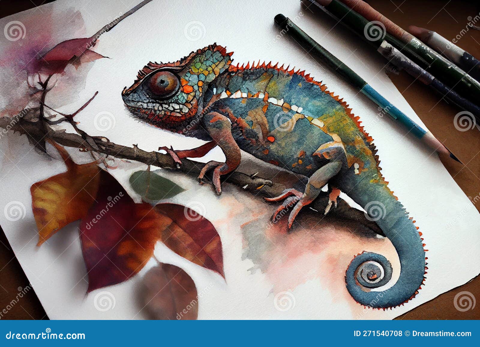 Chameleon Drawing By One Continuous Line, Sketch Vector Illustration ...