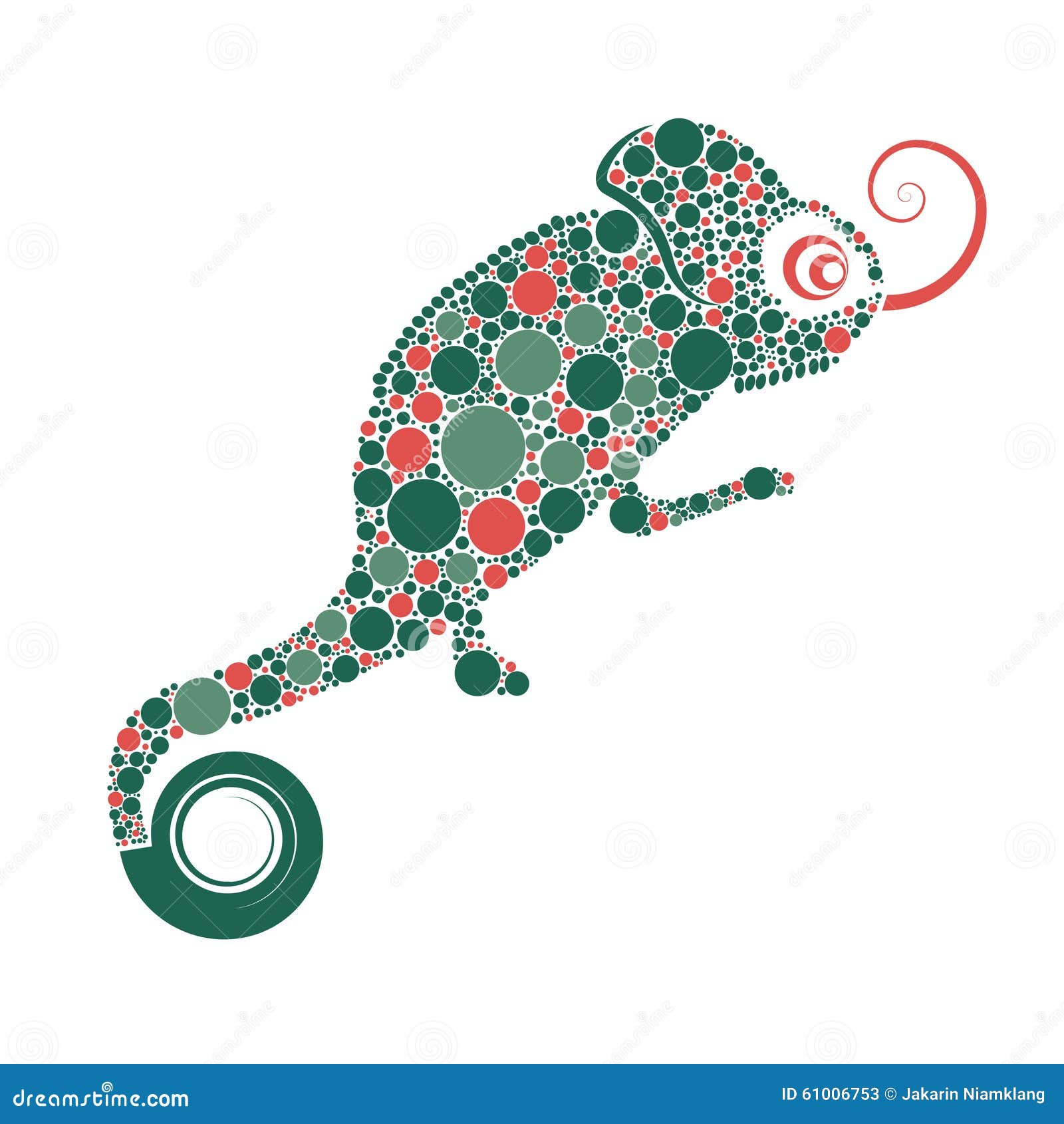 Chameleon stock vector. Illustration of tongue, long - 61006753