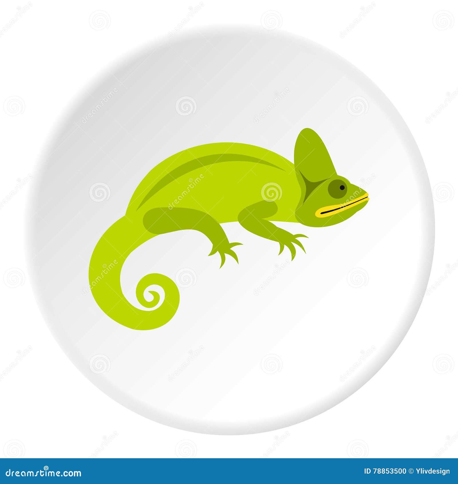 Chameleon icon, flat style stock vector. Illustration of body - 78853500