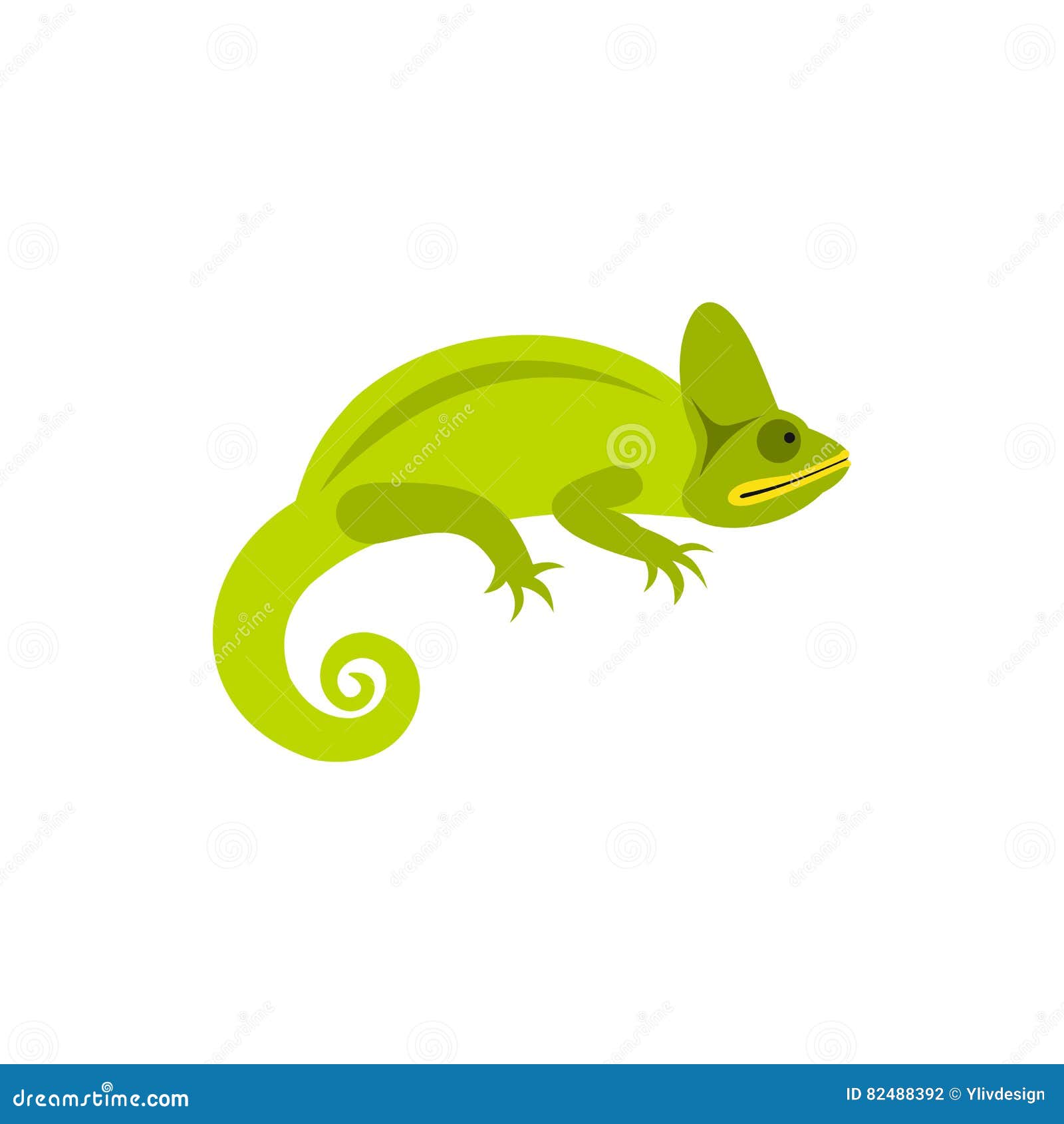 Chameleon Icon in Flat Style Stock Vector - Illustration of nature ...