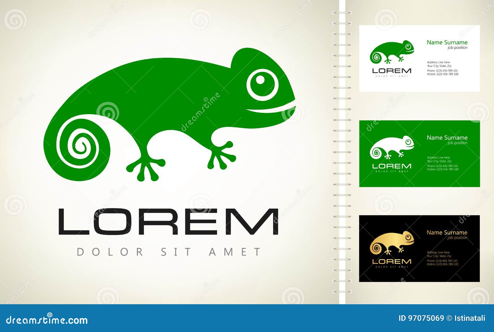 Chameleon logo stock vector. Illustration of reptile - 97075069