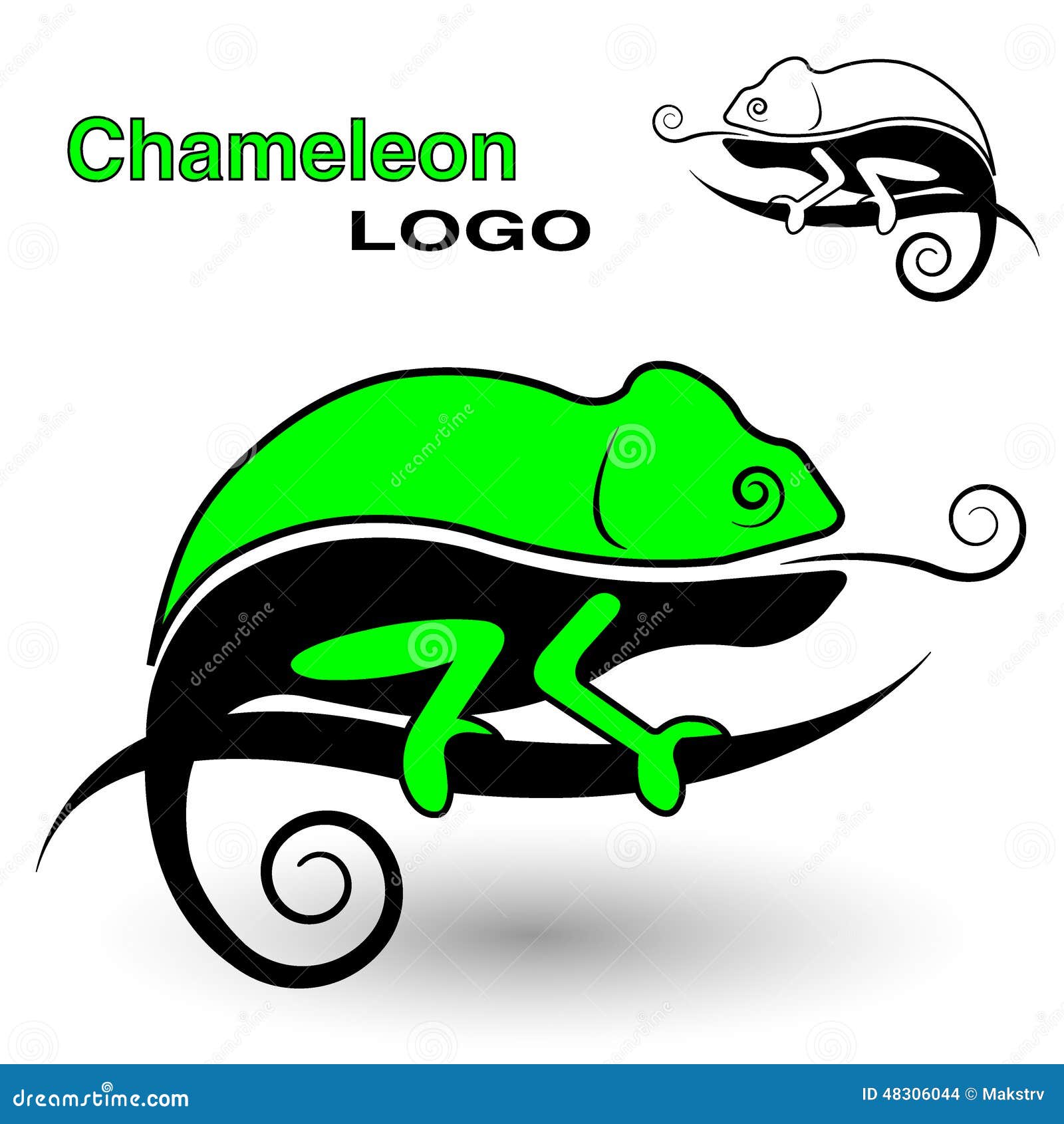 Chameleon Logo Vector Illustration | CartoonDealer.com #90202246