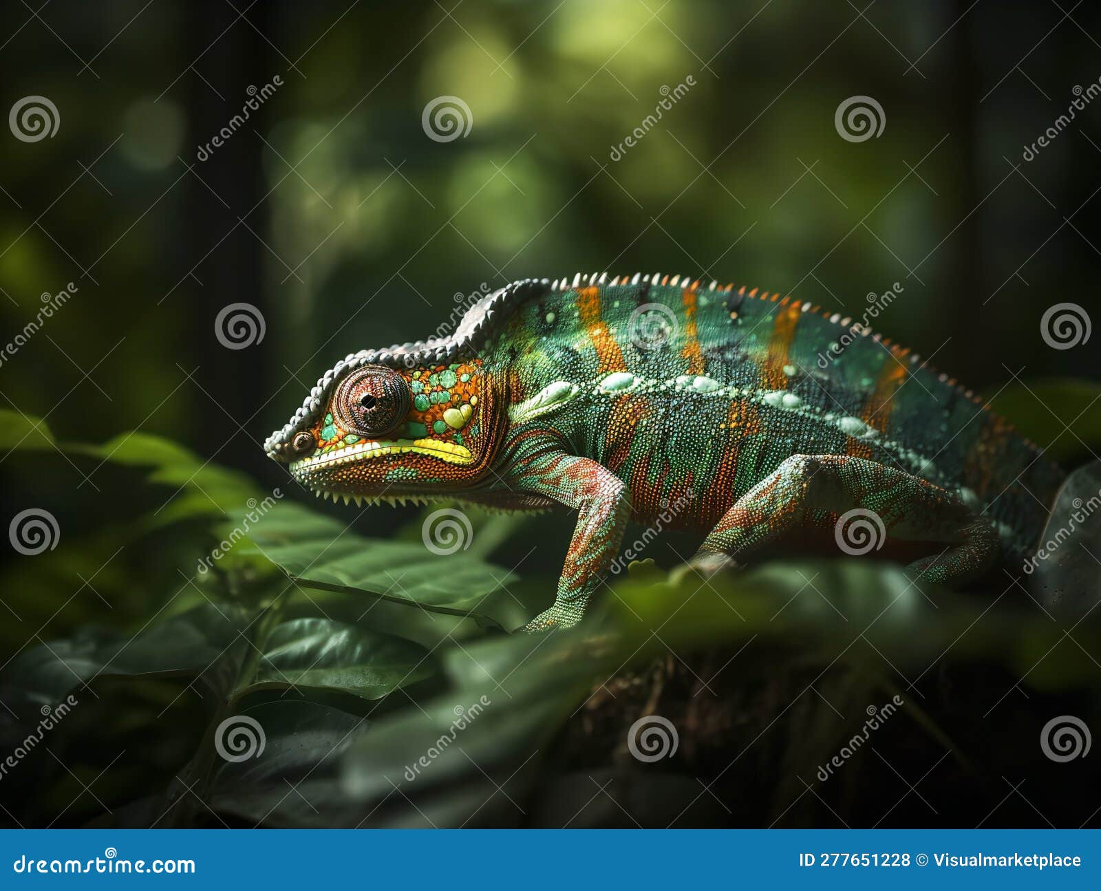 Chameleon S Dance: a Symphony of Colors in the Rainforest Stock ...