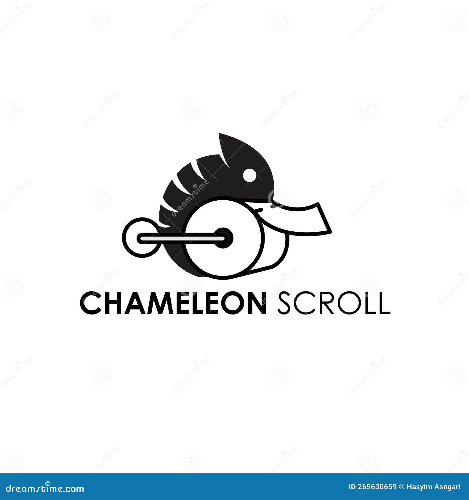 Chameleon Scroll Logo Design Concept Stock Vector - Illustration of ...