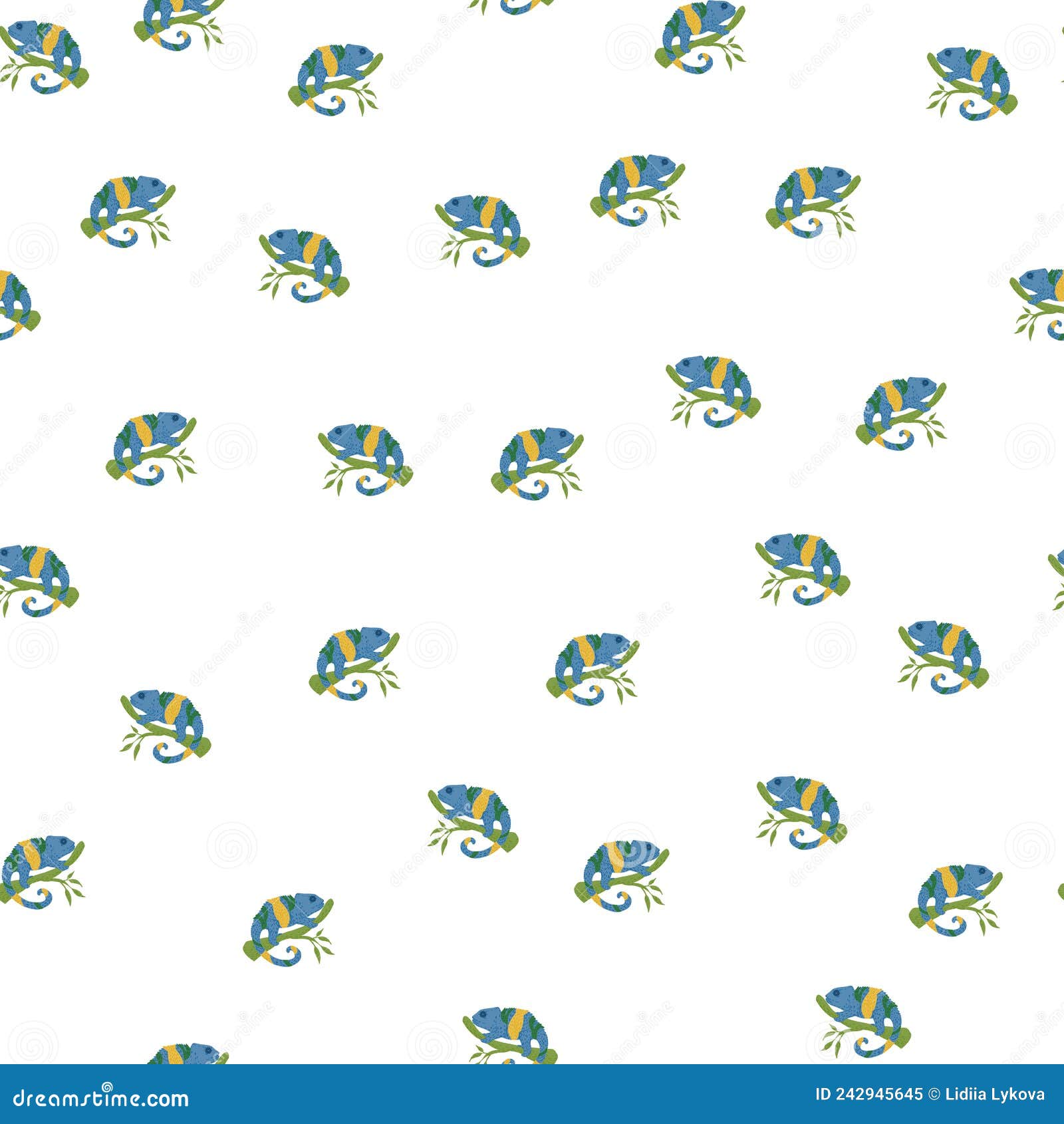 Chameleon Seamless Pattern. Background of Tropical Lizard Stock Vector ...