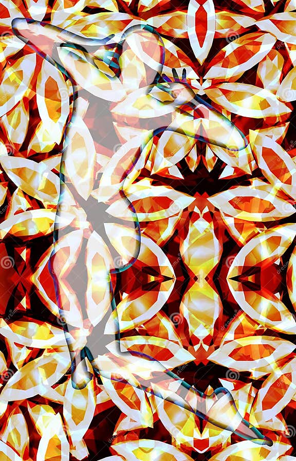 Chameleon woman 4 stock illustration. Illustration of flowers - 7663316